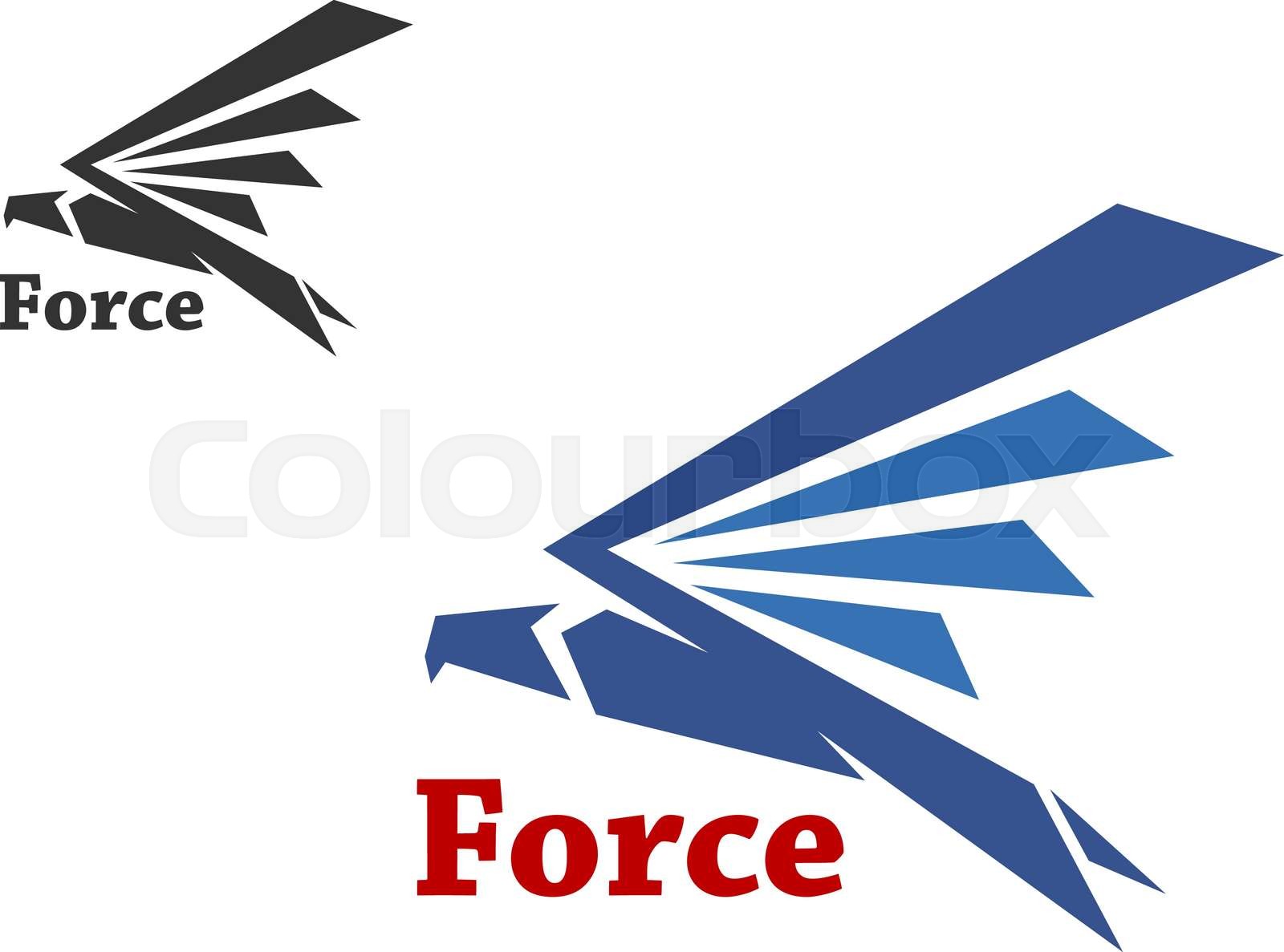 Force symbol with blue falcon | Stock vector | Colourbox