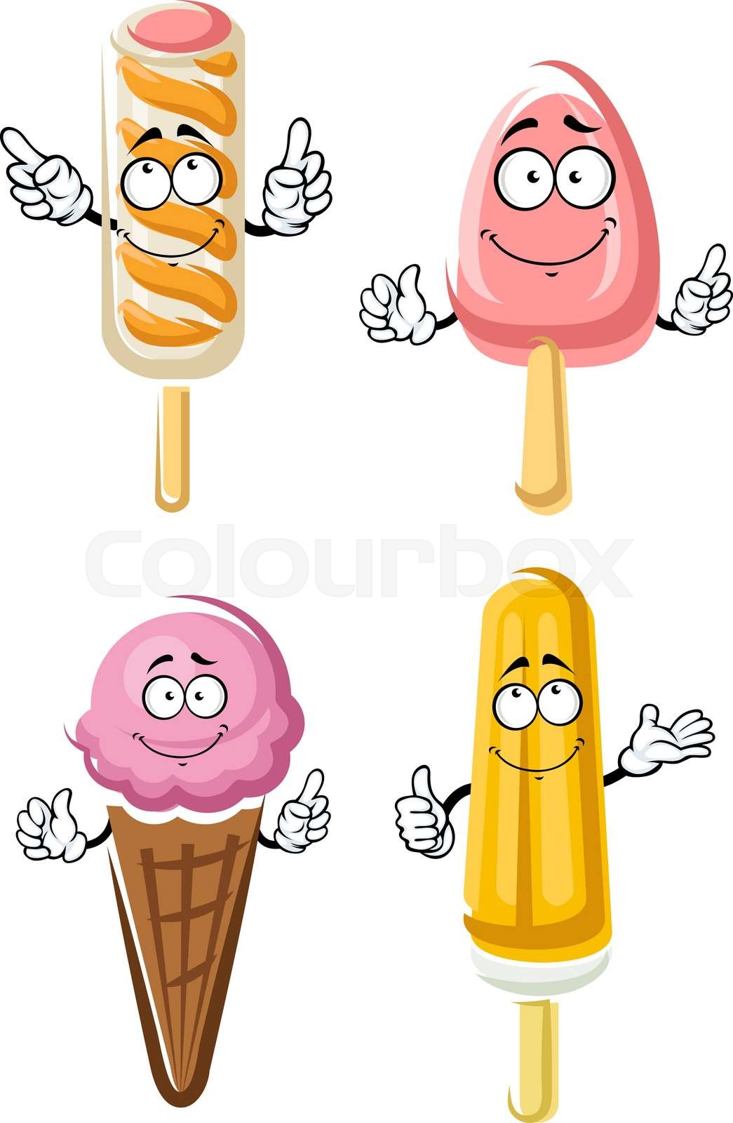 Cartoon fruity and berry ice cream | Stock vector | Colourbox
