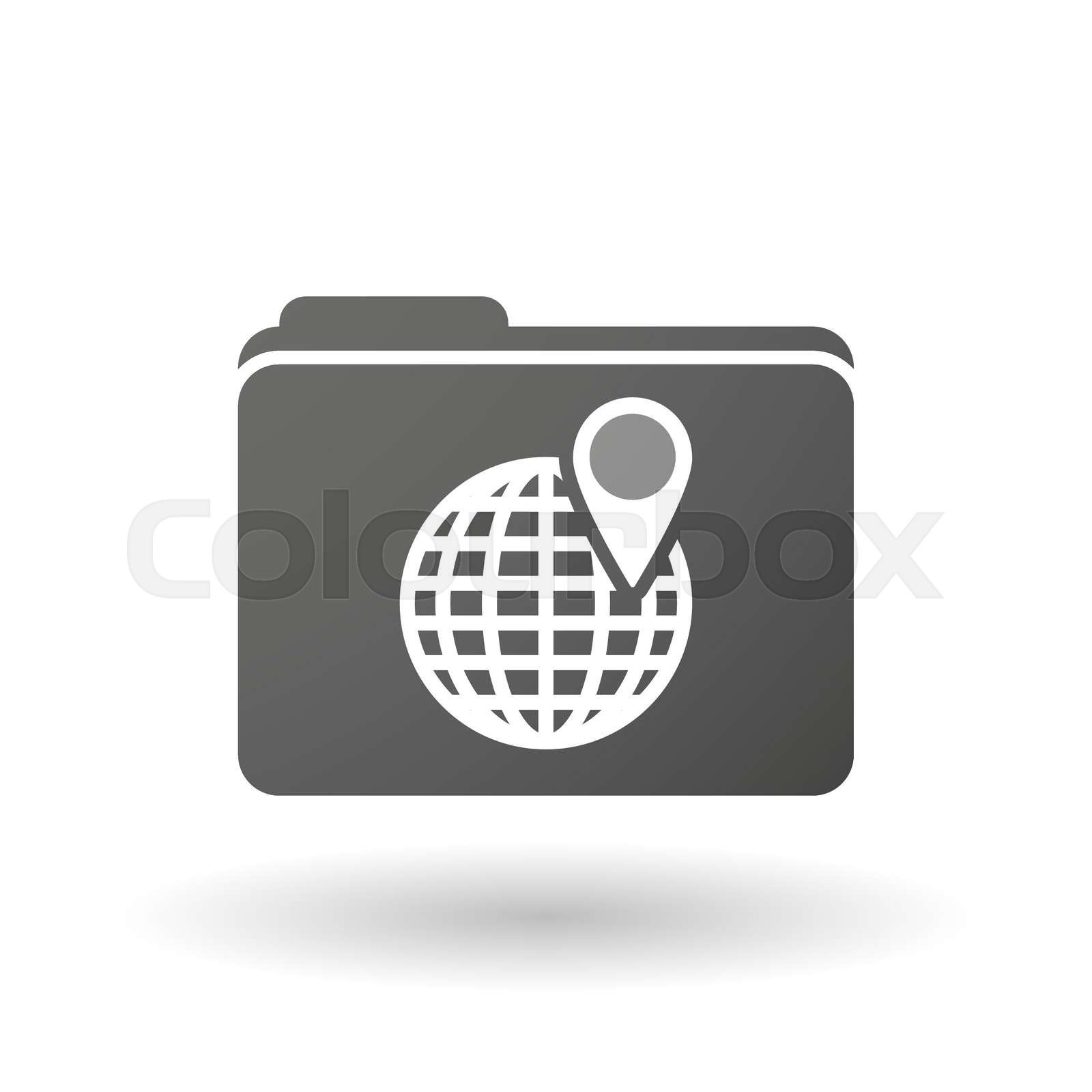 Isolated folder icon with a world globe | Stock vector | Colourbox