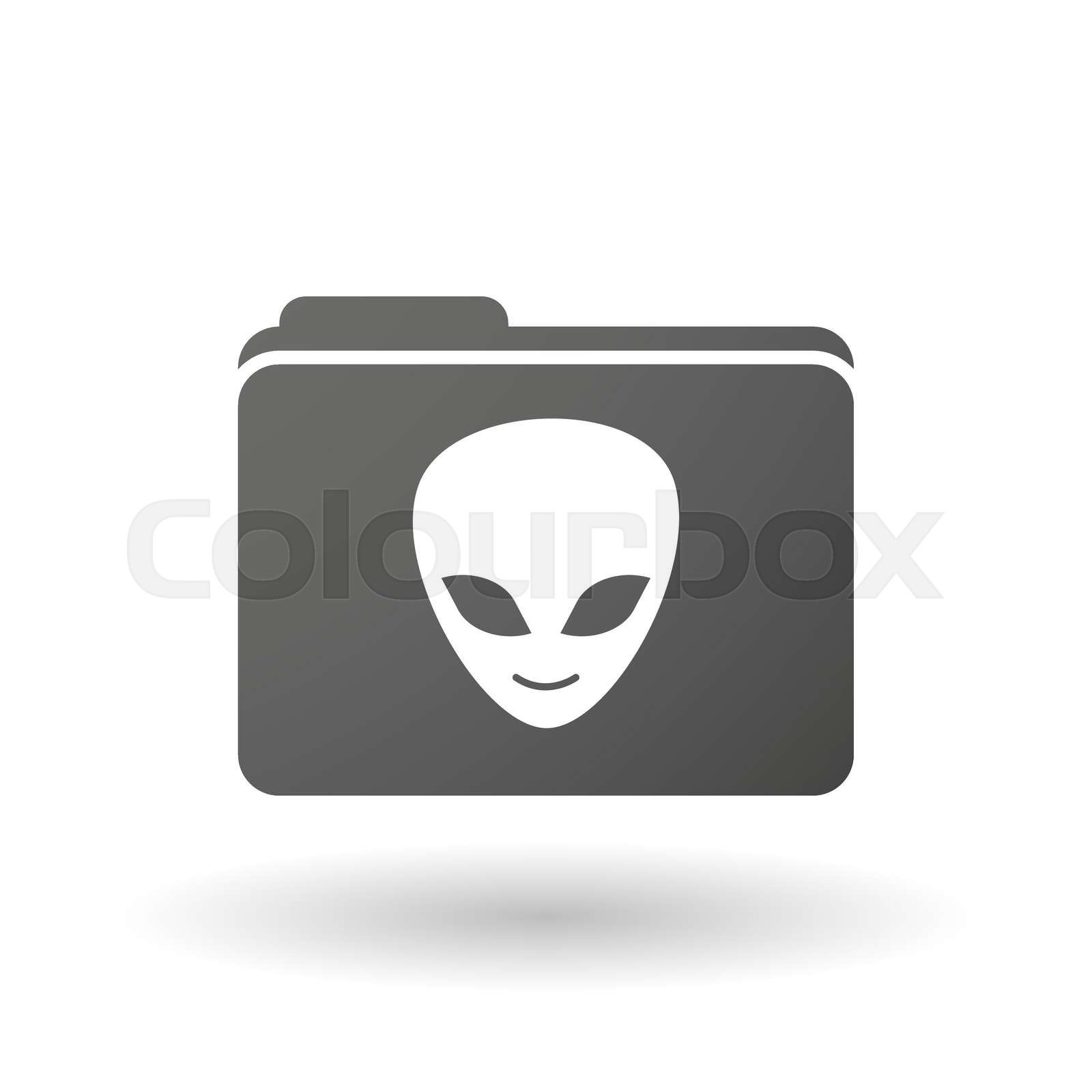 Isolated folder icon with an alien face | Stock vector | Colourbox