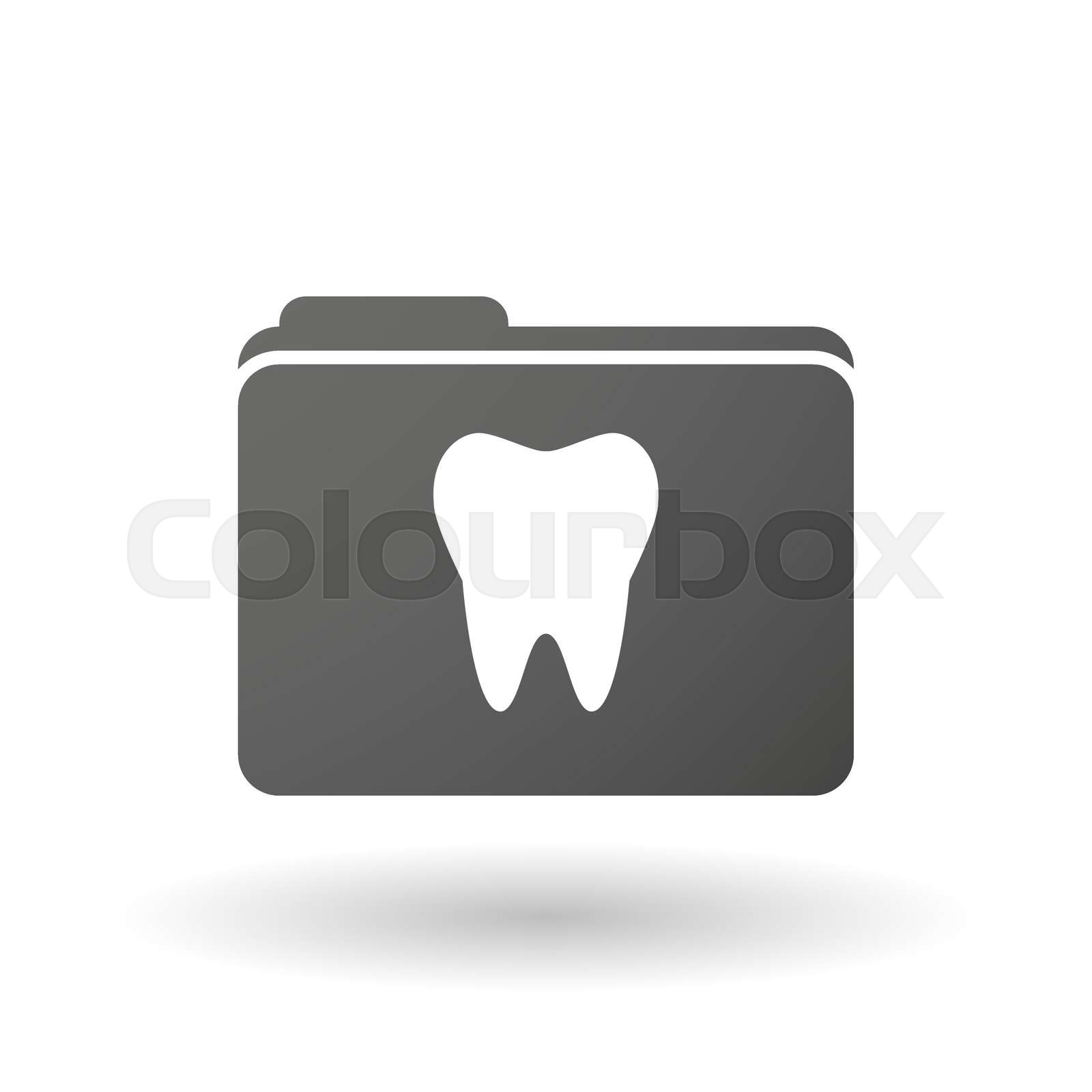 Isolated folder icon with a tooth | Stock vector | Colourbox