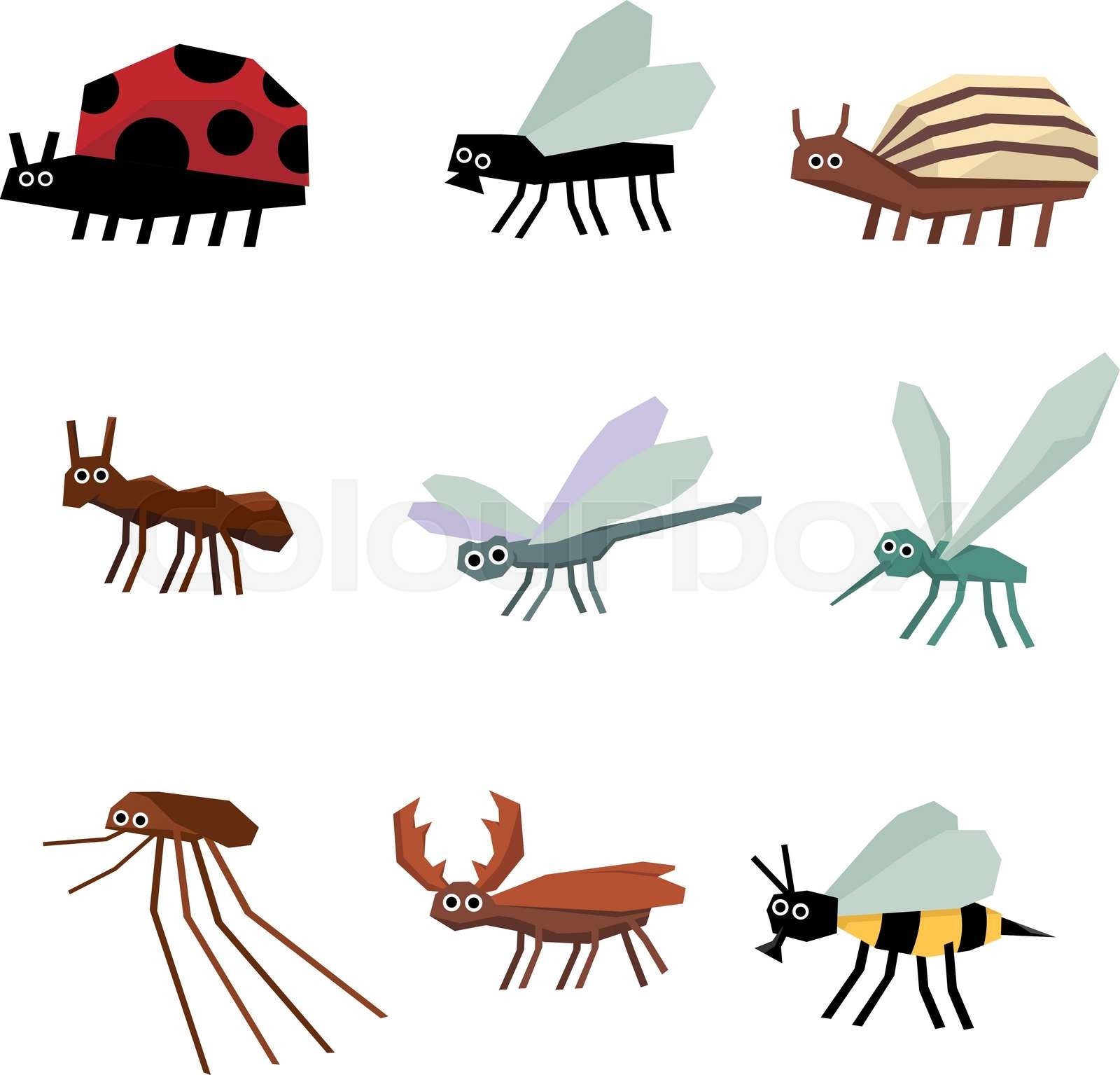Collection of insects cartoon | Stock vector | Colourbox