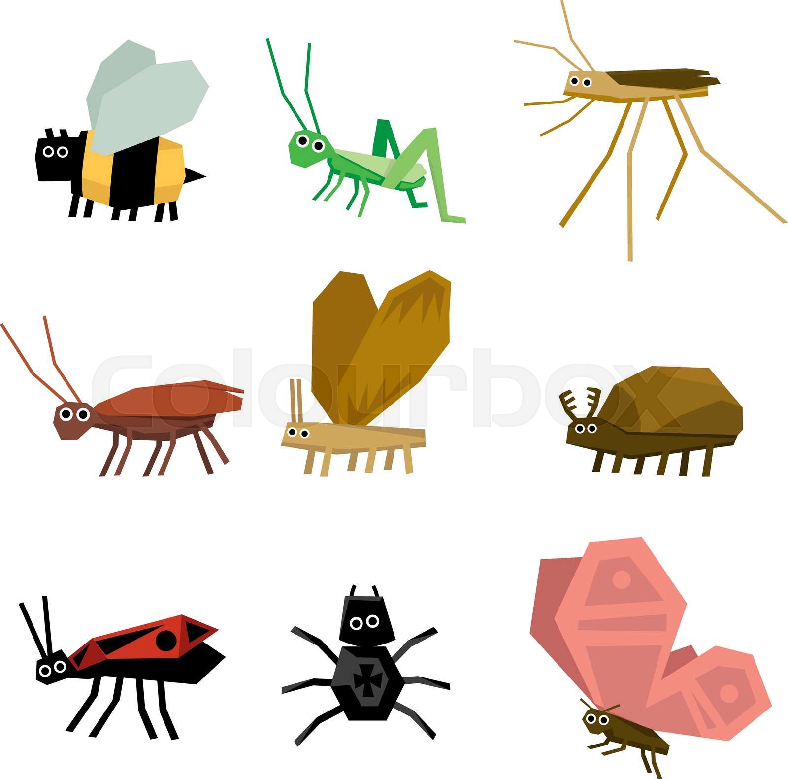 Collection of insects cartoon | Stock vector | Colourbox