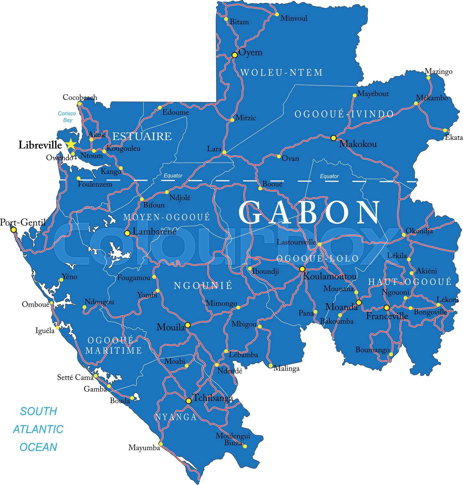 Gabon map | Stock vector | Colourbox