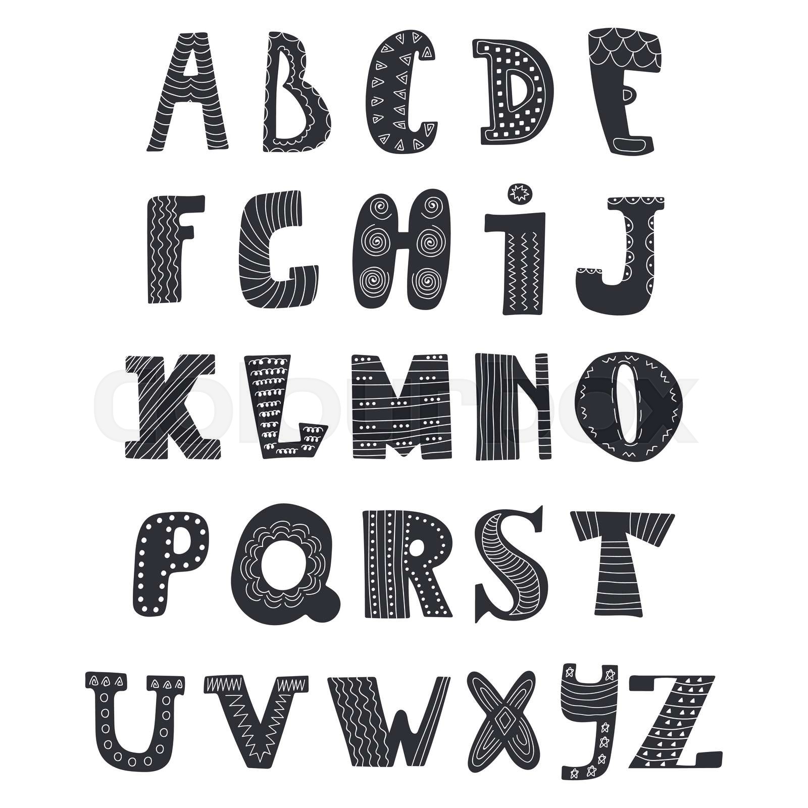 Cute Alphabet Fonts Black And White
