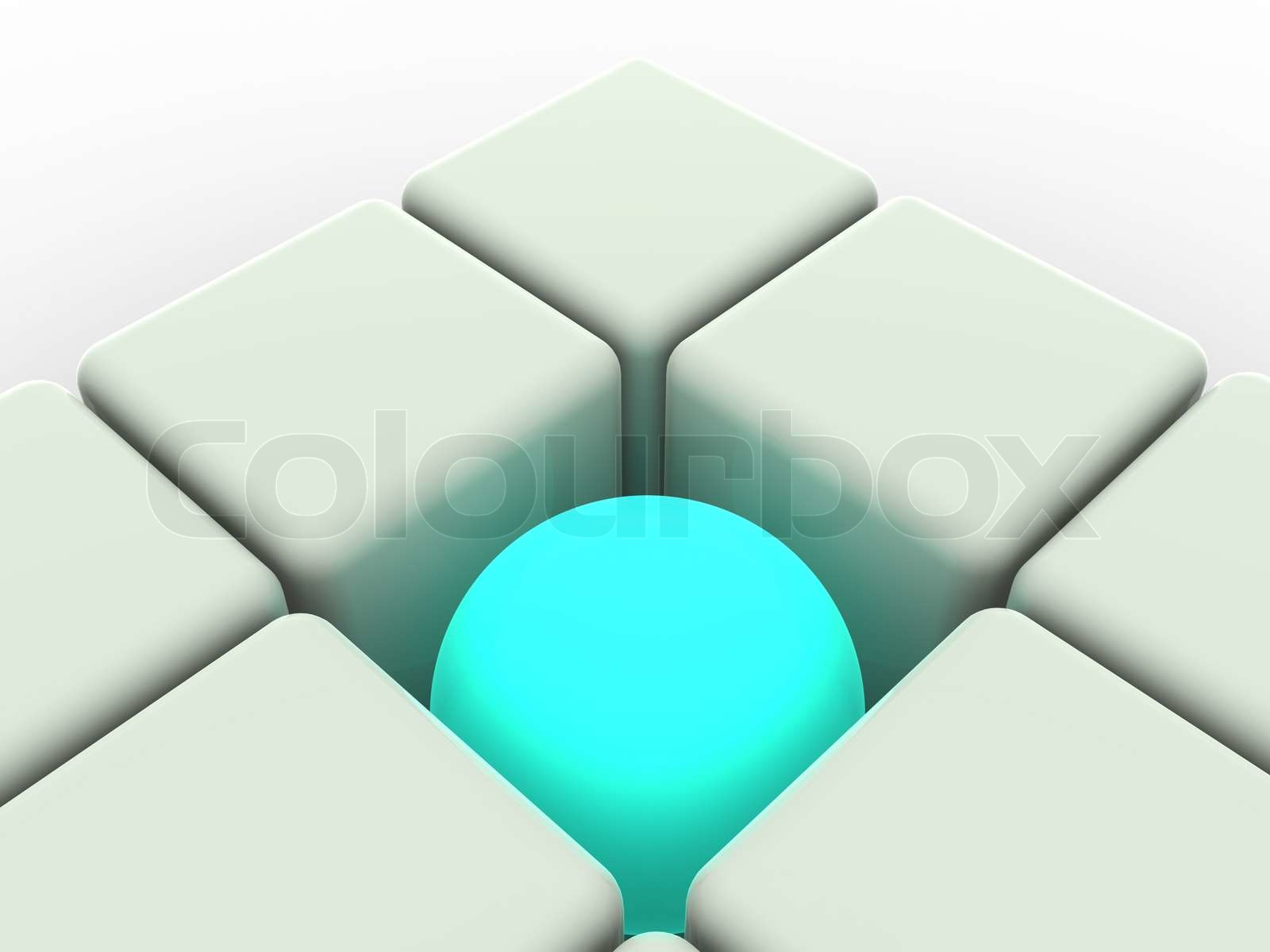 Sphere and box. 3d | Stock image | Colourbox