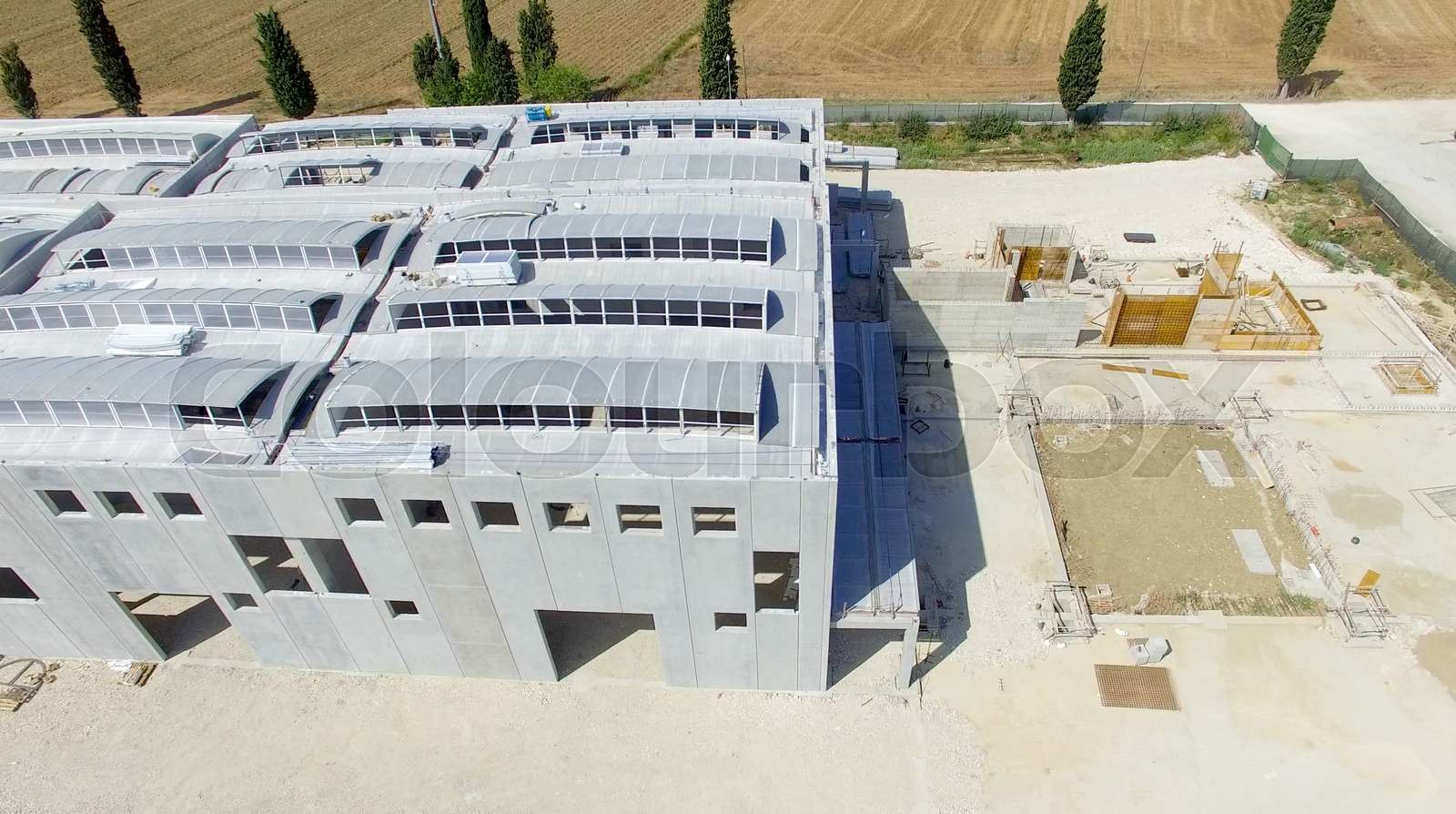 Building construction site, overhead view | Stock image | Colourbox
