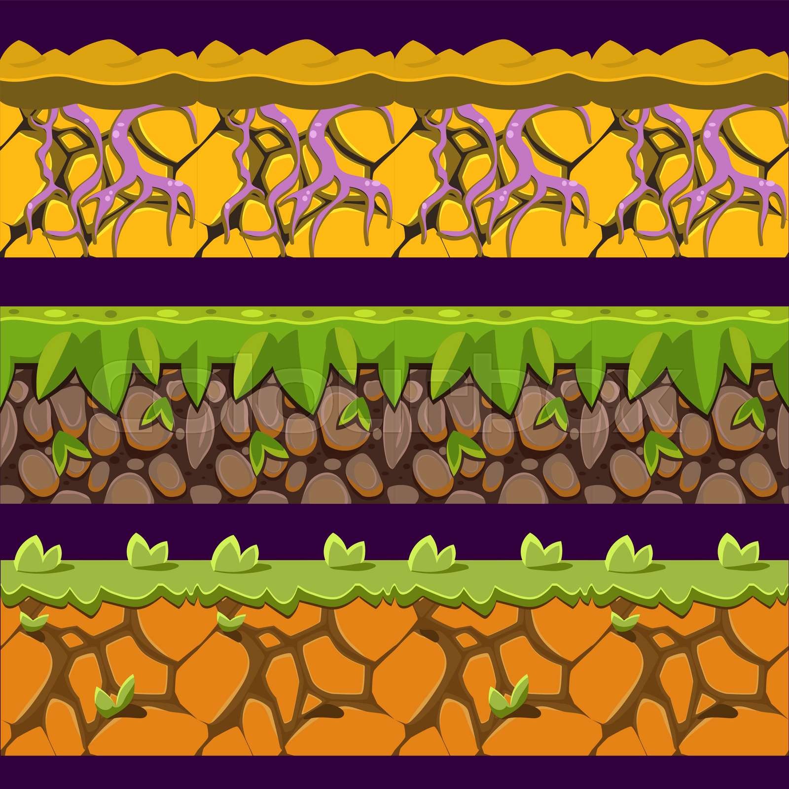 Textures for platform game | Stock vector | Colourbox