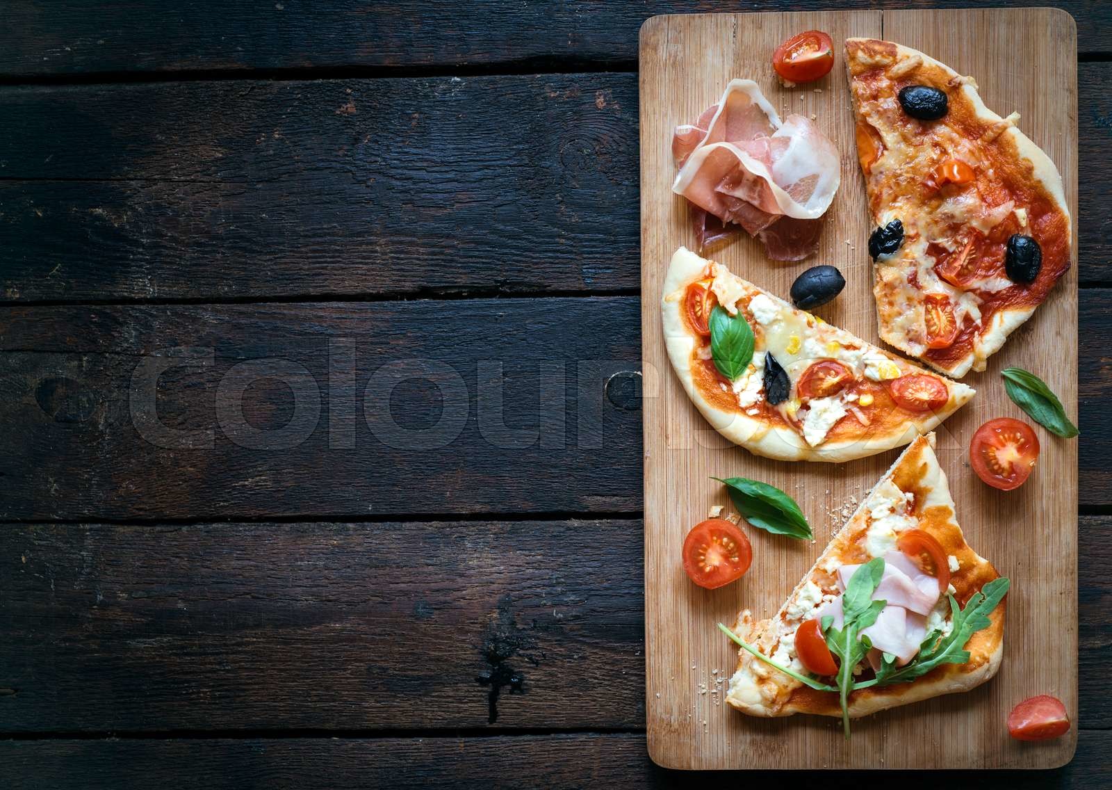 Slices of mini pizza | Stock image | Colourbox