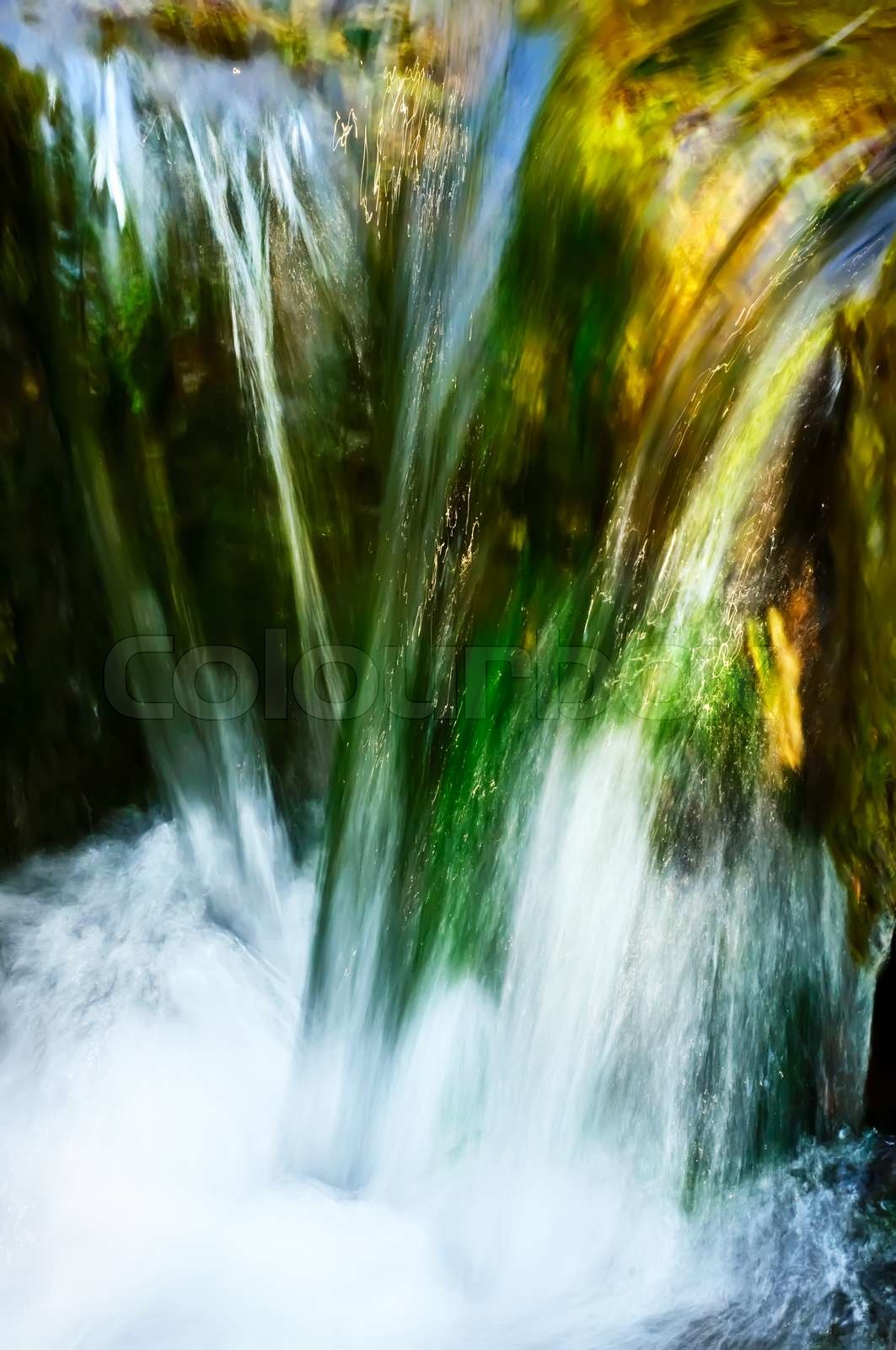 Fast flowing water in the mountain river | Stock image | Colourbox