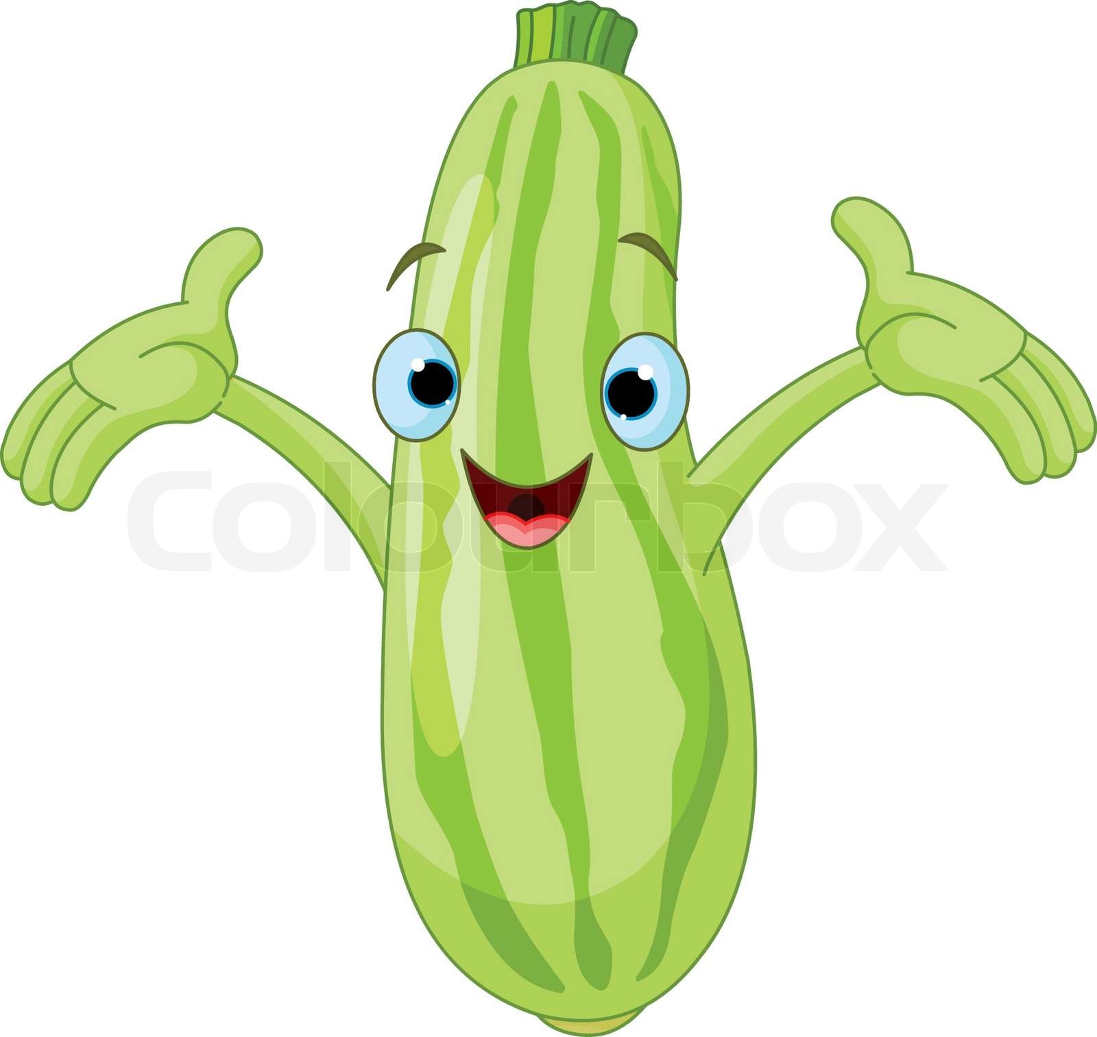 Cartoon cute squash presenting something | Stock vector | Colourbox