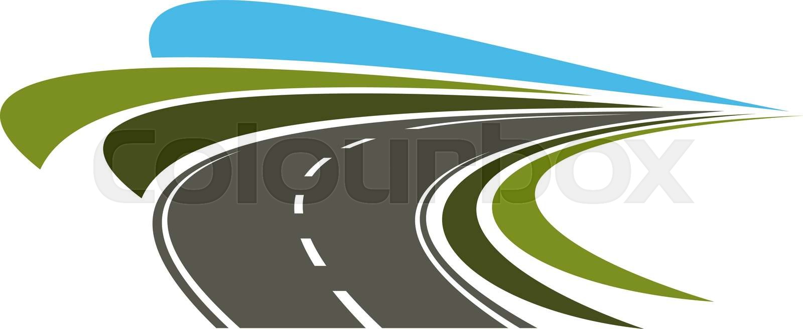 Steep turn of speed road icon | Stock vector | Colourbox