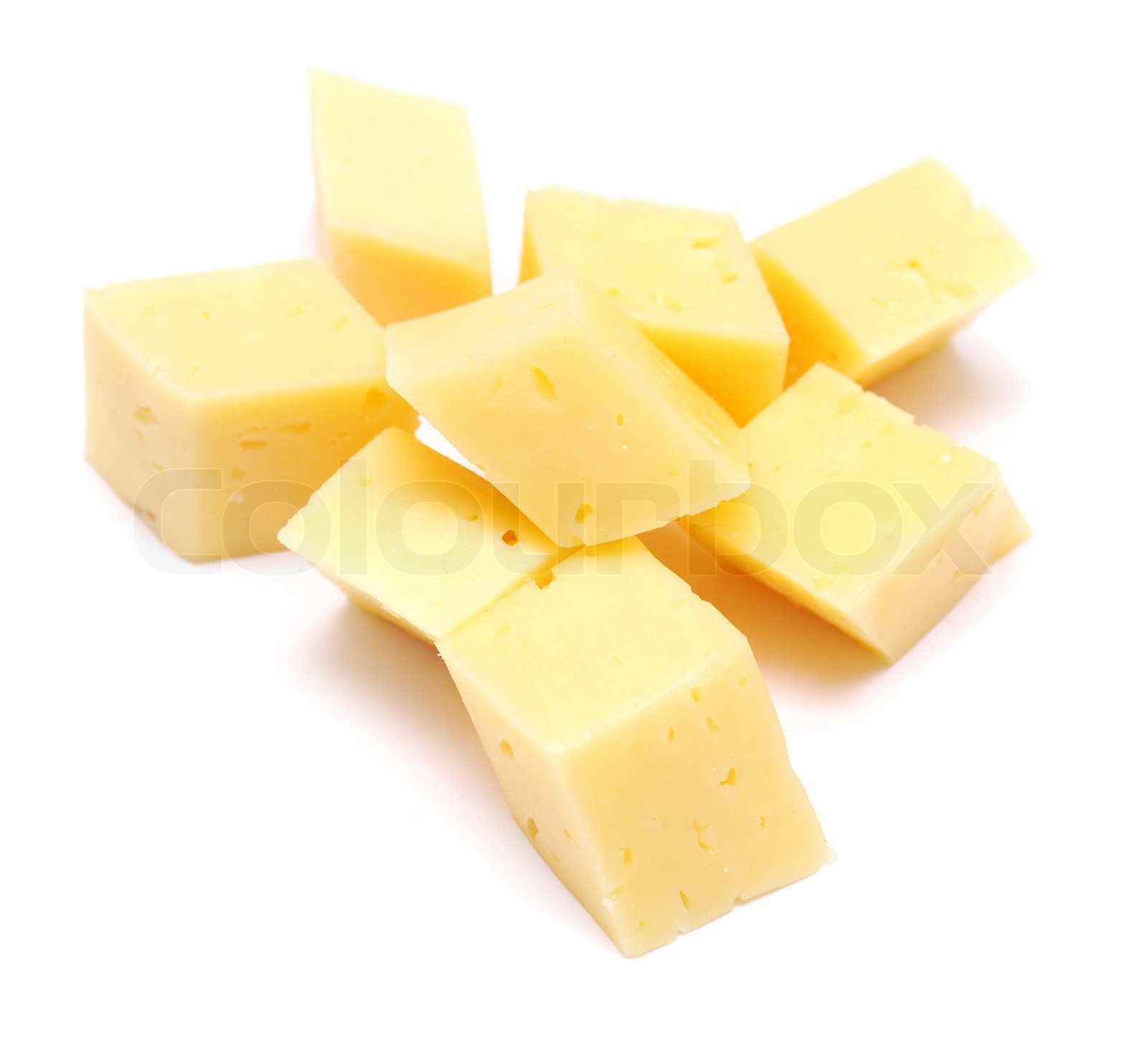 pieces of cheese isolated on white | Stock image | Colourbox