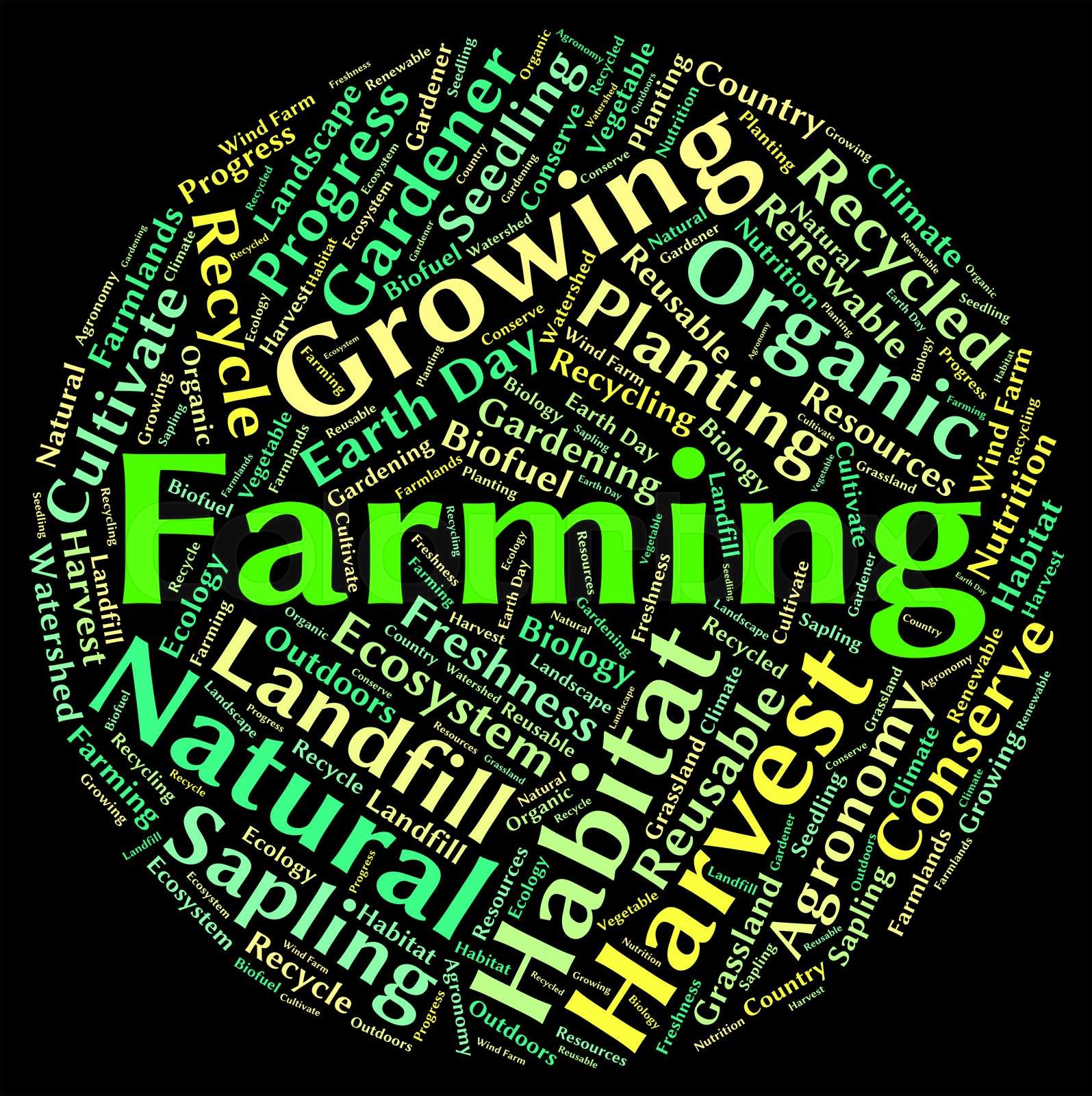 Farming Word Indicates Farms Cultivate And Cultivates Stock Image farming-word-indicates-farms-cultivate-and-cultivates-stock-image