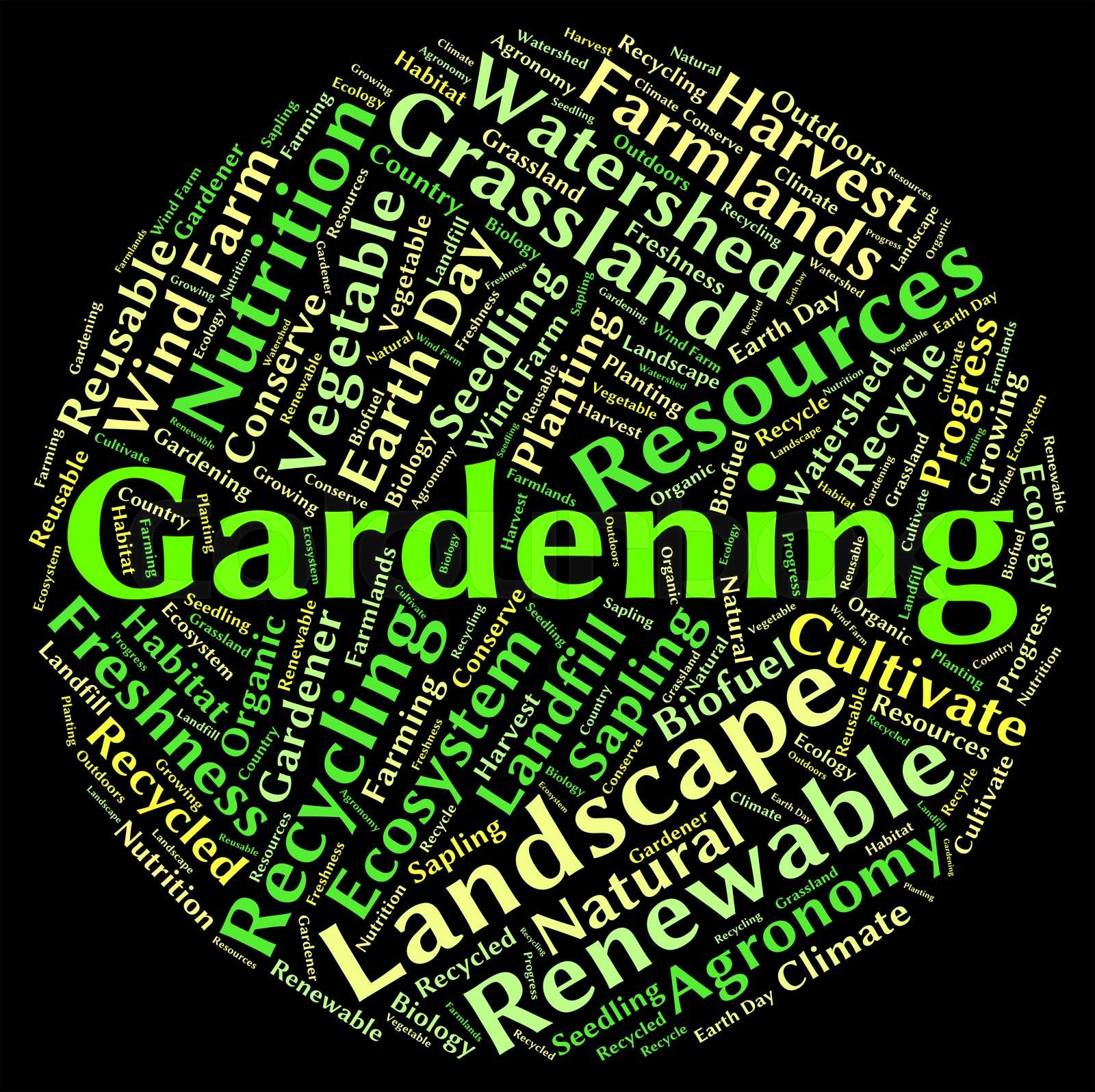 Gardening Word Represents Outdoors Outside And Planting | Stock image ...
