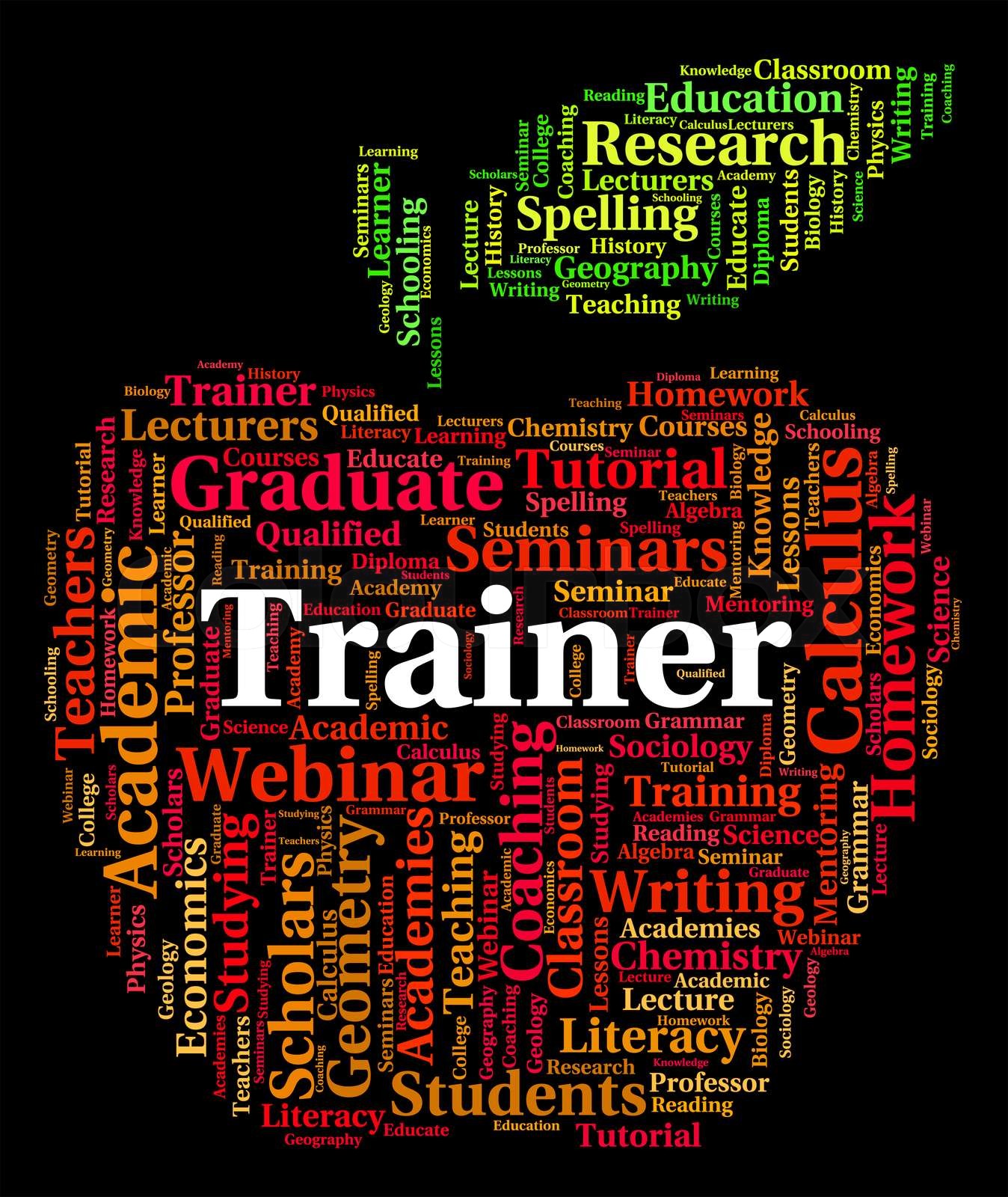 Trainer Word Indicates Coach Educate And Training | Stock image | Colourbox
