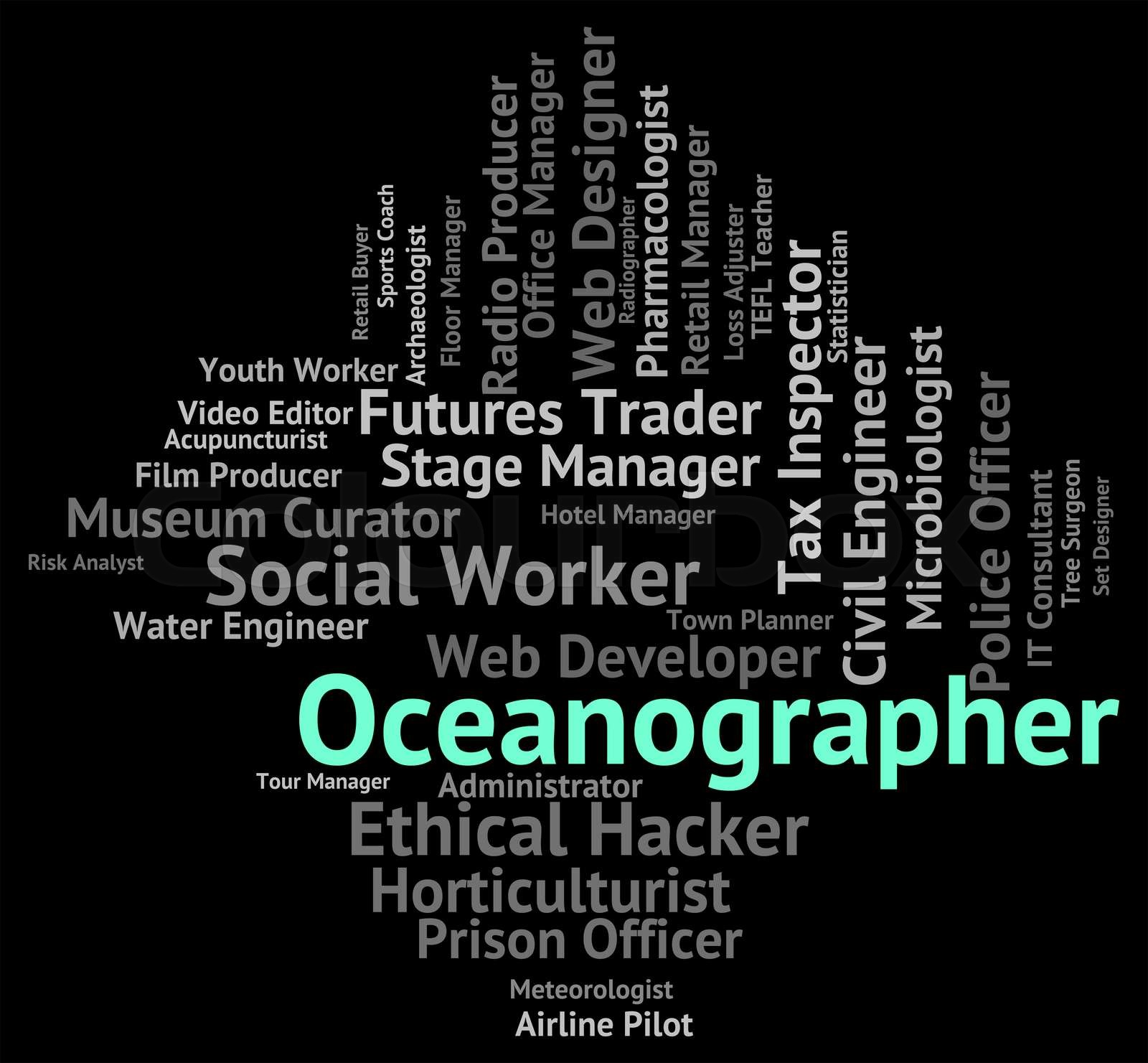 Oceanographer Job Shows Experts Hire And Work | Stock image | Colourbox