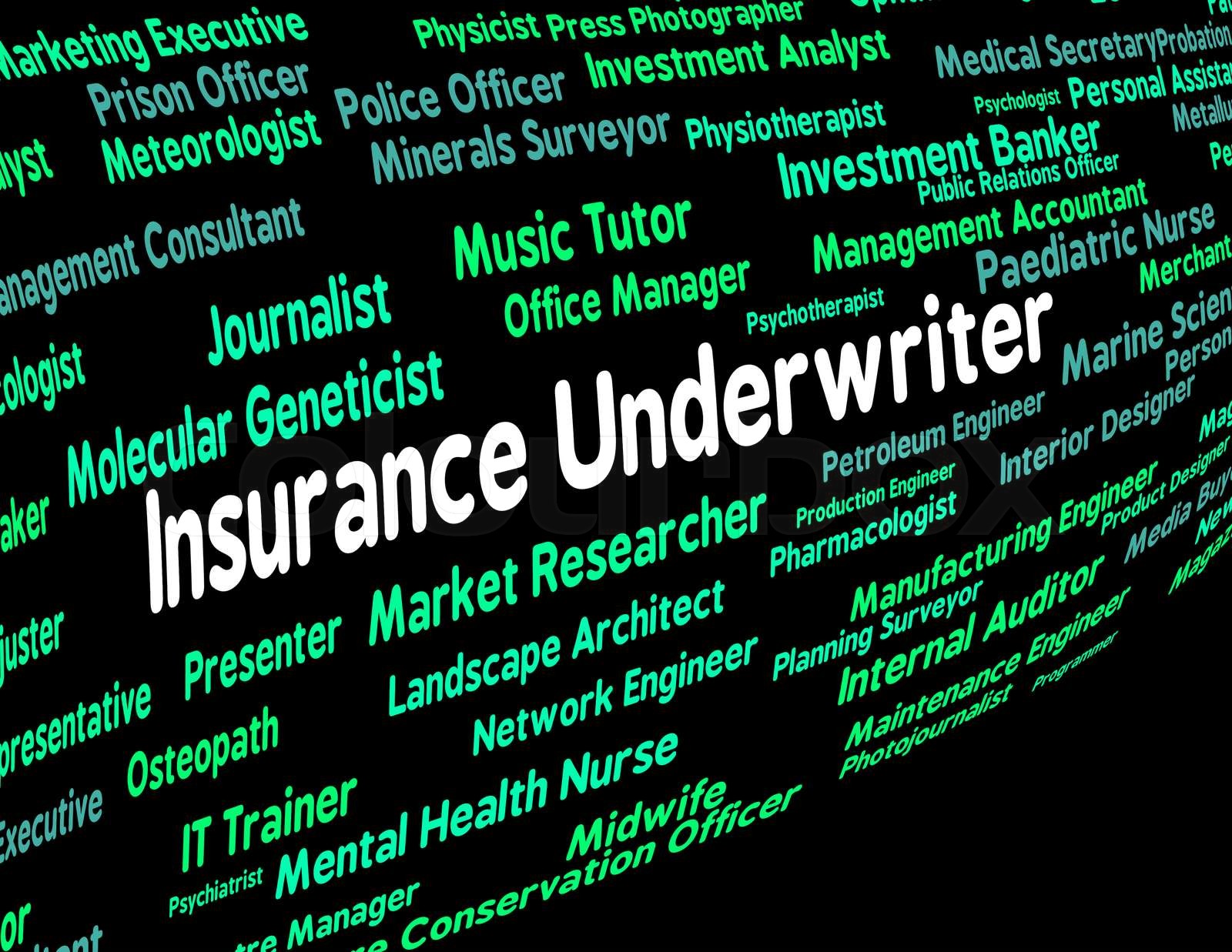 Insurance Underwriter Represents Policy Protection And Insured | Stock ...