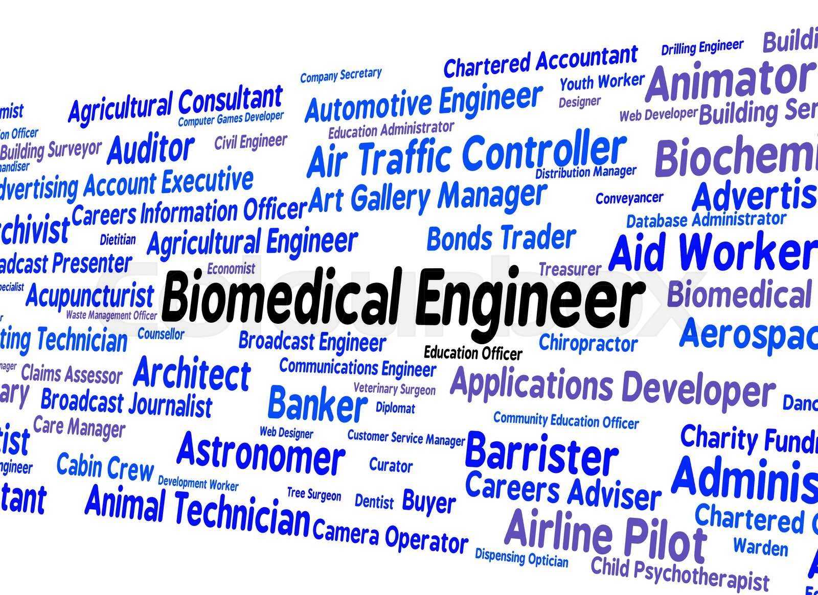 Biomedical Engineer Means Career Mechanic And Words | Stock image ...