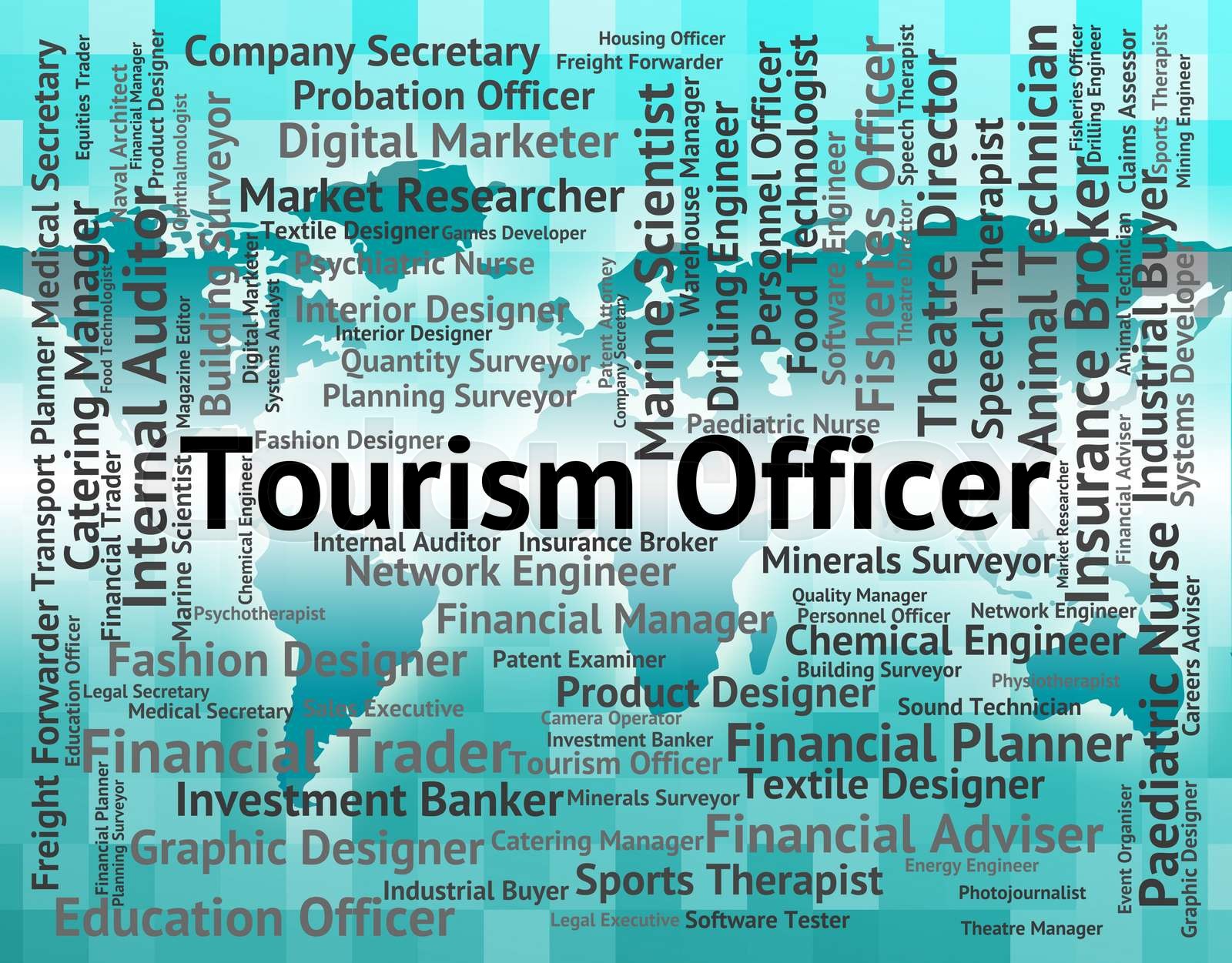 Tourism Officer Shows Vacation Recruitment And Administrators | Stock ...