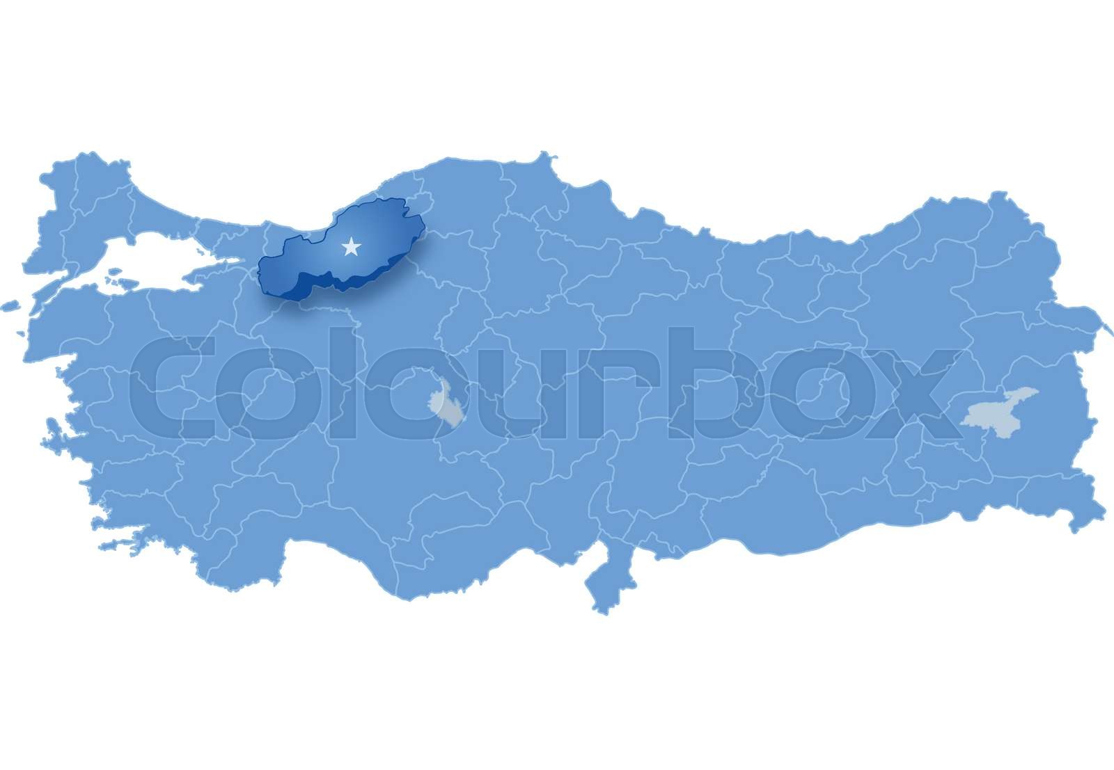 Map of Turkey, Bolu | Stock vector | Colourbox