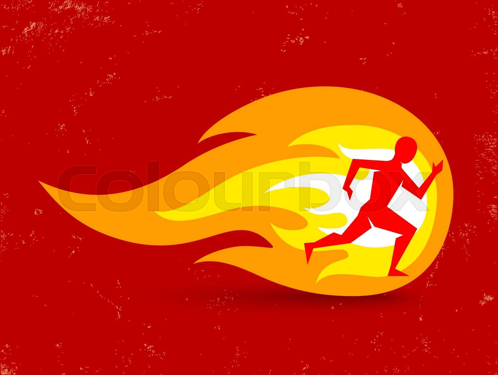 man and fire | Stock vector | Colourbox