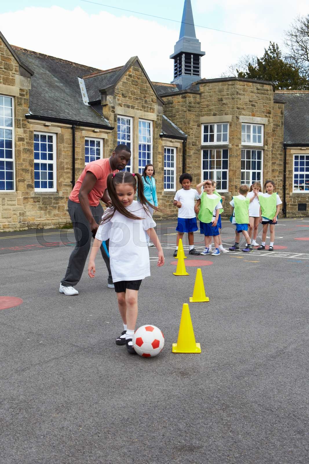 Group Of Children In School Physical Education Class | Stock image ...