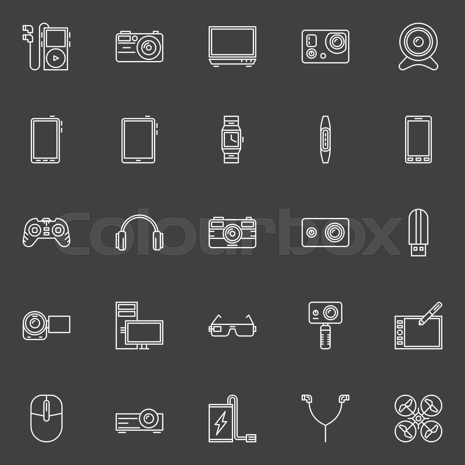 Gadgets icons set | Stock vector | Colourbox