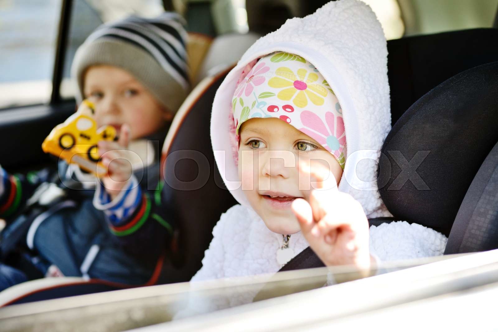 children in car | Stock image | Colourbox