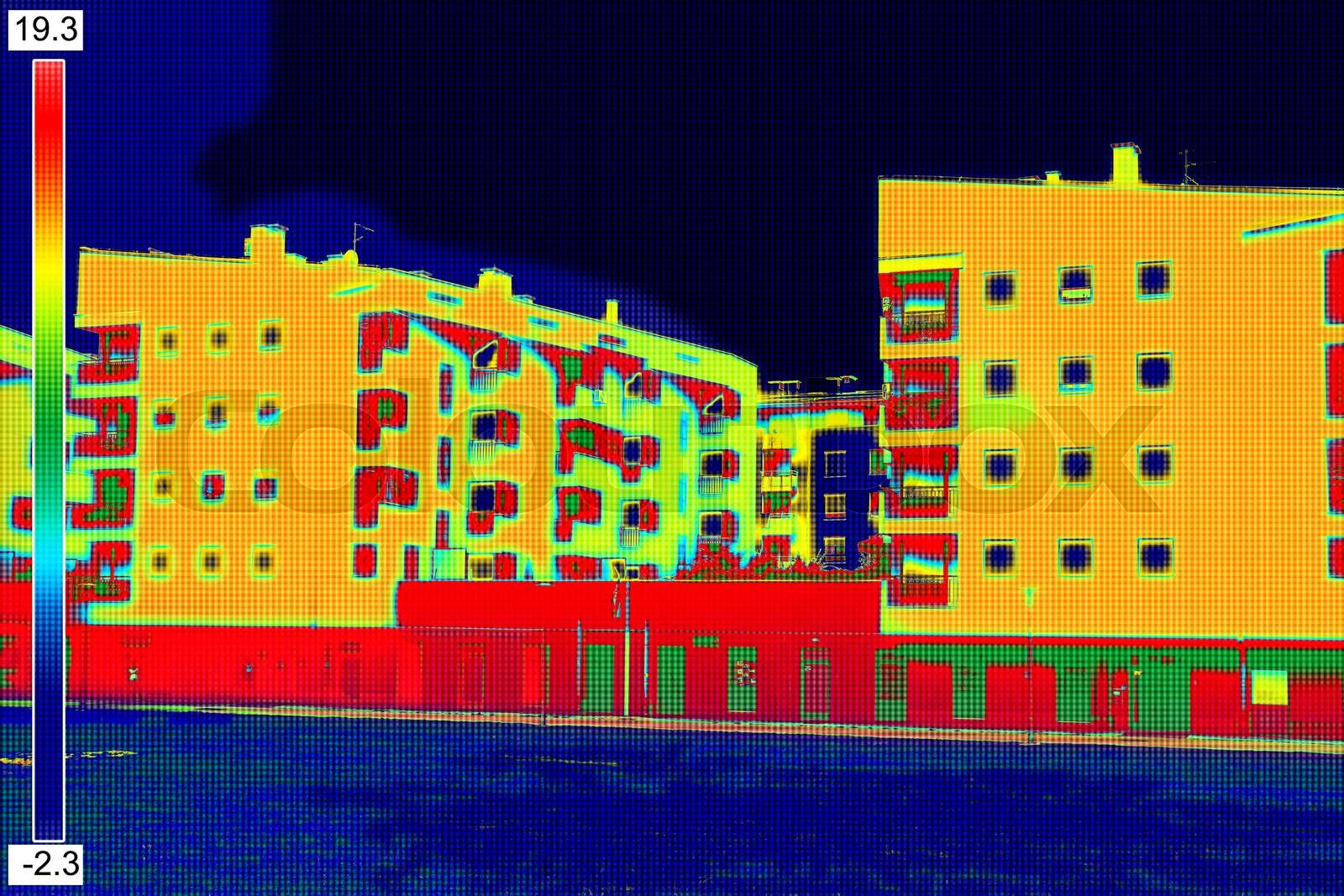 Thermovision image on Residential building | Stock image | Colourbox