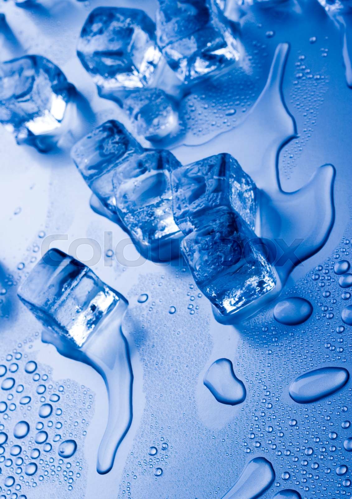 Blue and shiny ice cubes | Stock image | Colourbox
