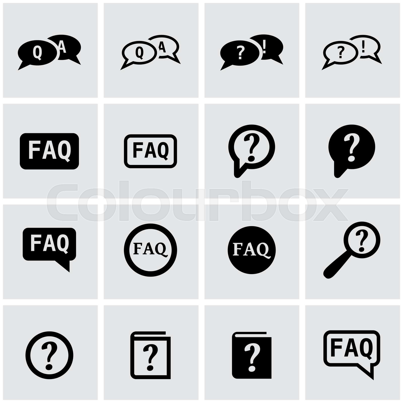 Vector black faq icon set | Stock vector | Colourbox
