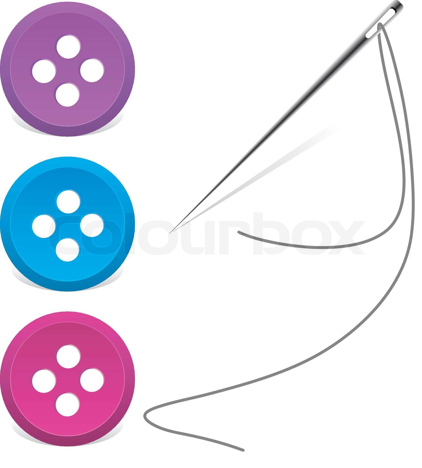 Needle and button | Stock vector | Colourbox