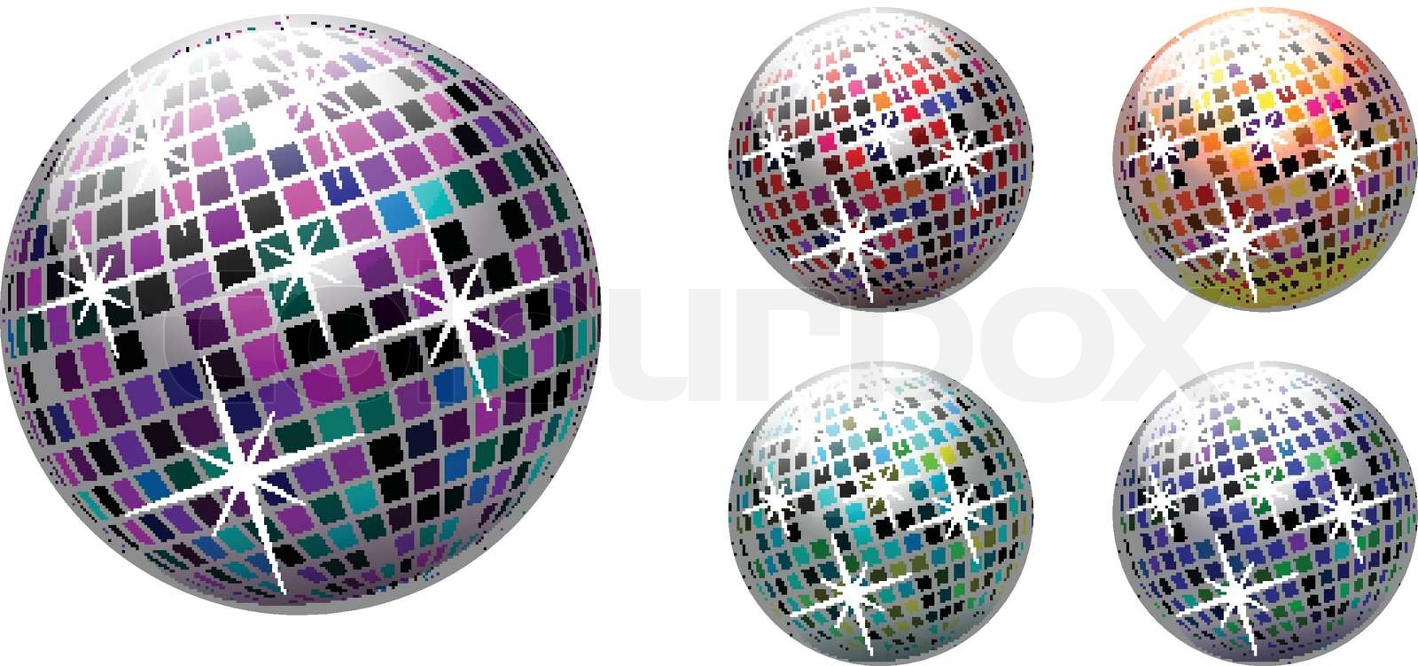 Vector Discokugel auf weißem Hintergrund. | Stock-Vektor | Colourbox