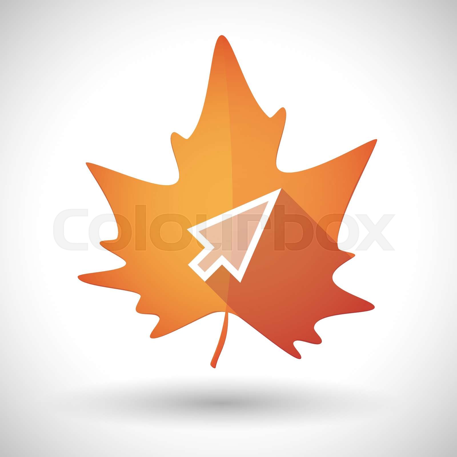 Autumn leaf icon with a cursor | Stock vector | Colourbox