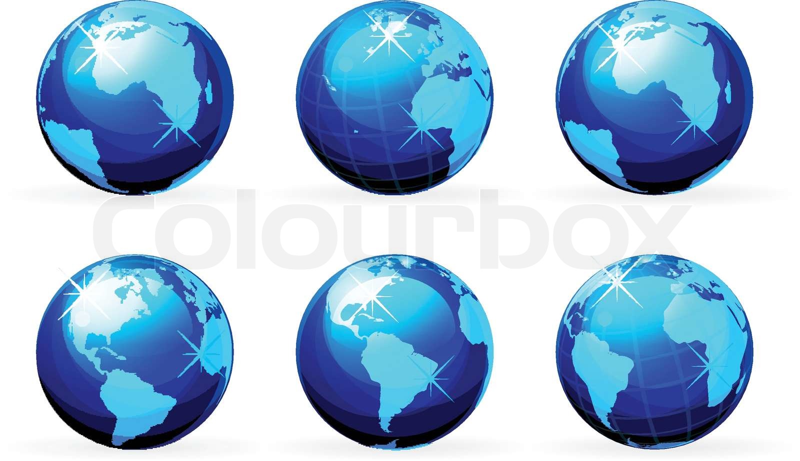 Erde Icon-Set isoliert auf weißem Hintergrund | Stock-Vektor | Colourbox