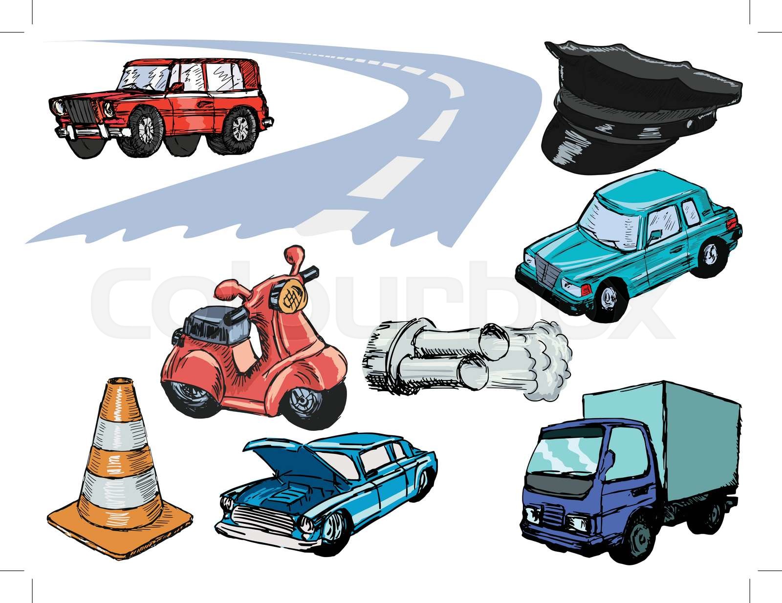 on the road | Stock vector | Colourbox