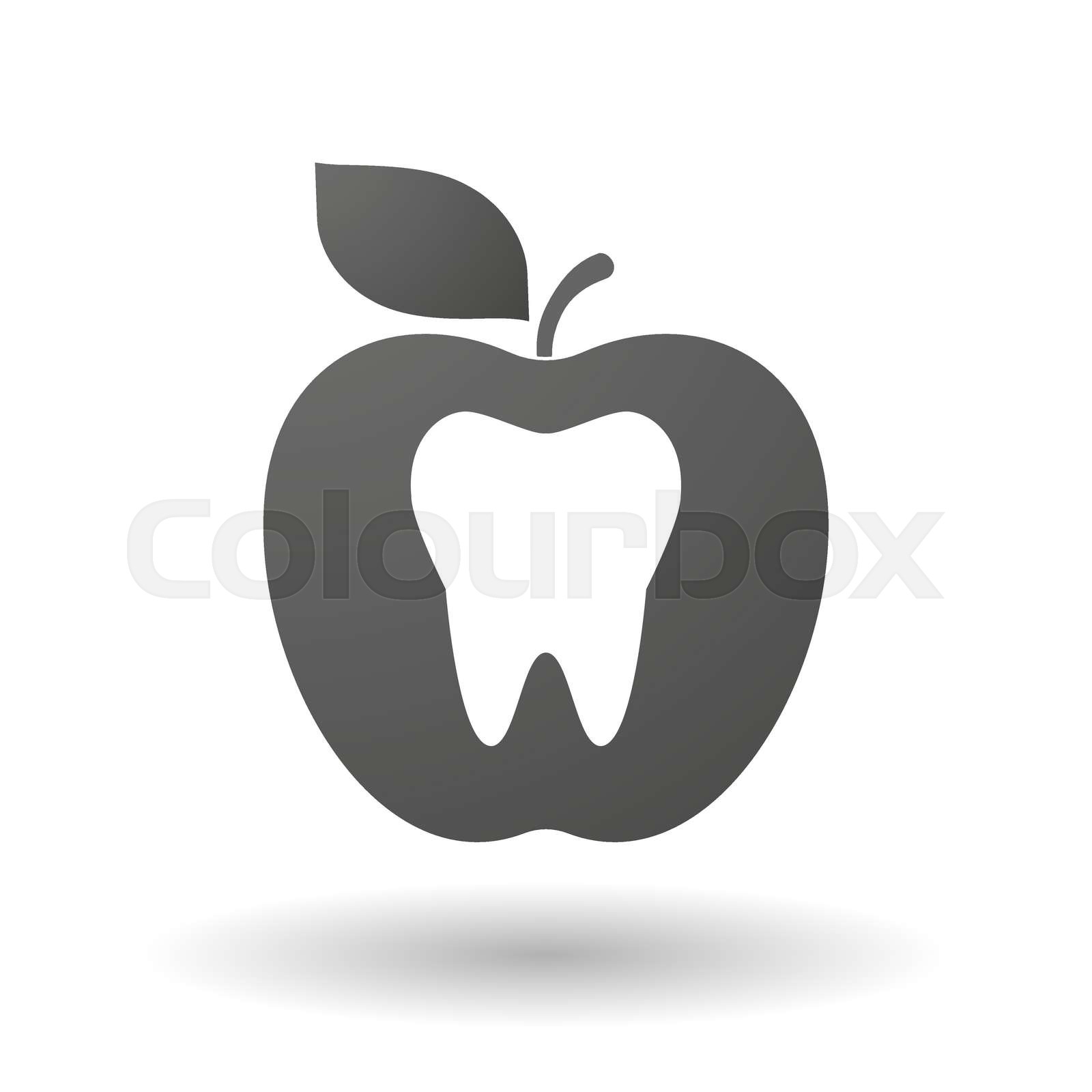 Apple icon with a tooth | Stock vector | Colourbox