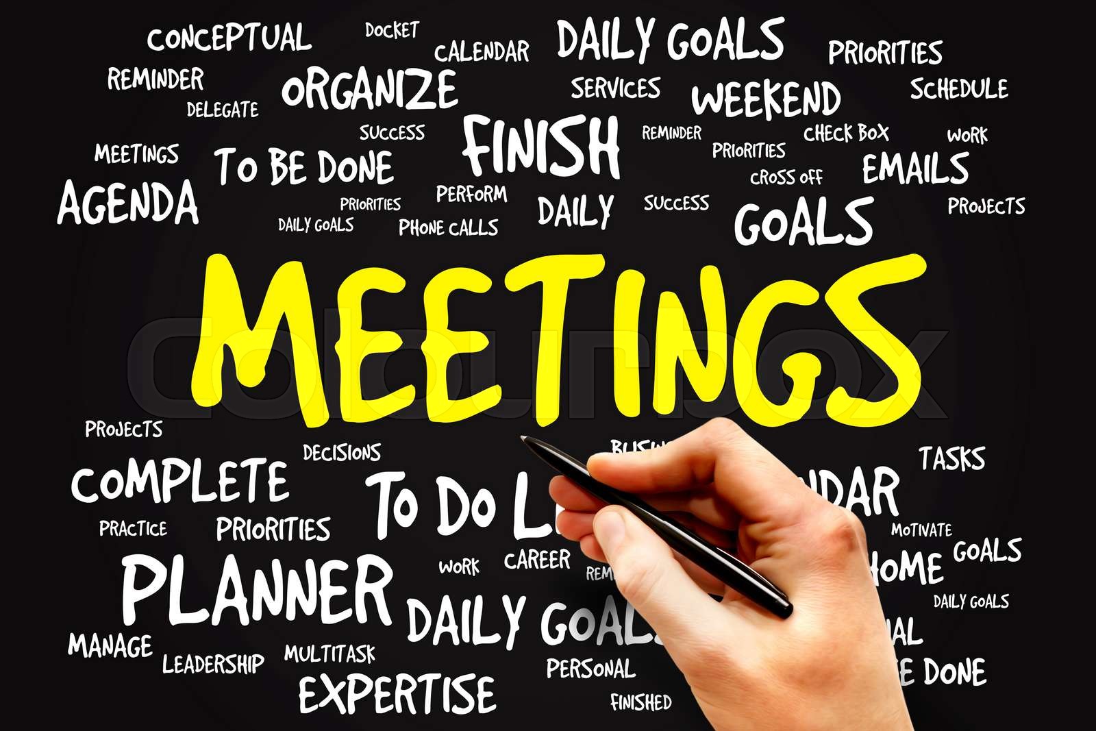 MEETINGS word cloud | Stock image | Colourbox