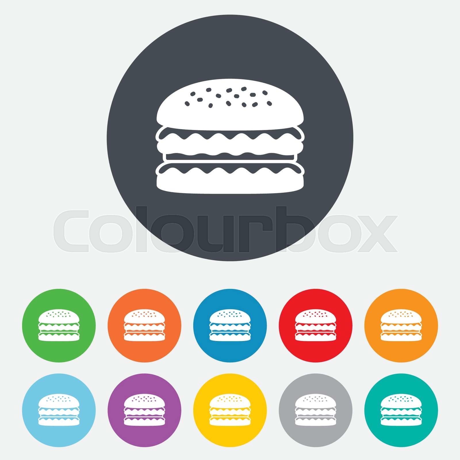 Hamburger icon. Burger food symbol. | Stock vector | Colourbox