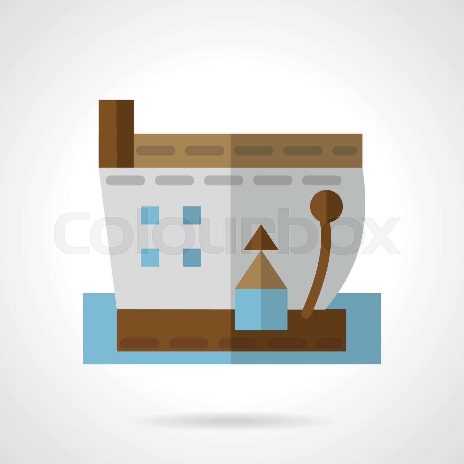 Barge vector icon flat style | Stock vector | Colourbox