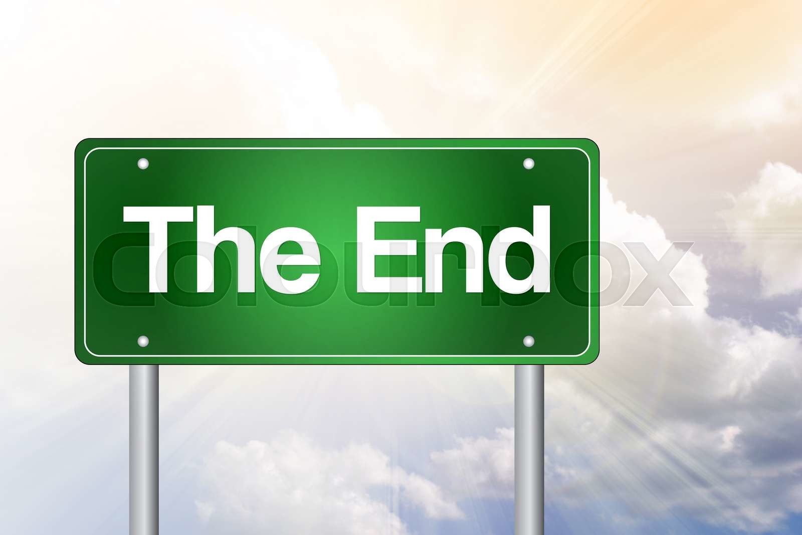 The End Green Road Sign | Stock image | Colourbox