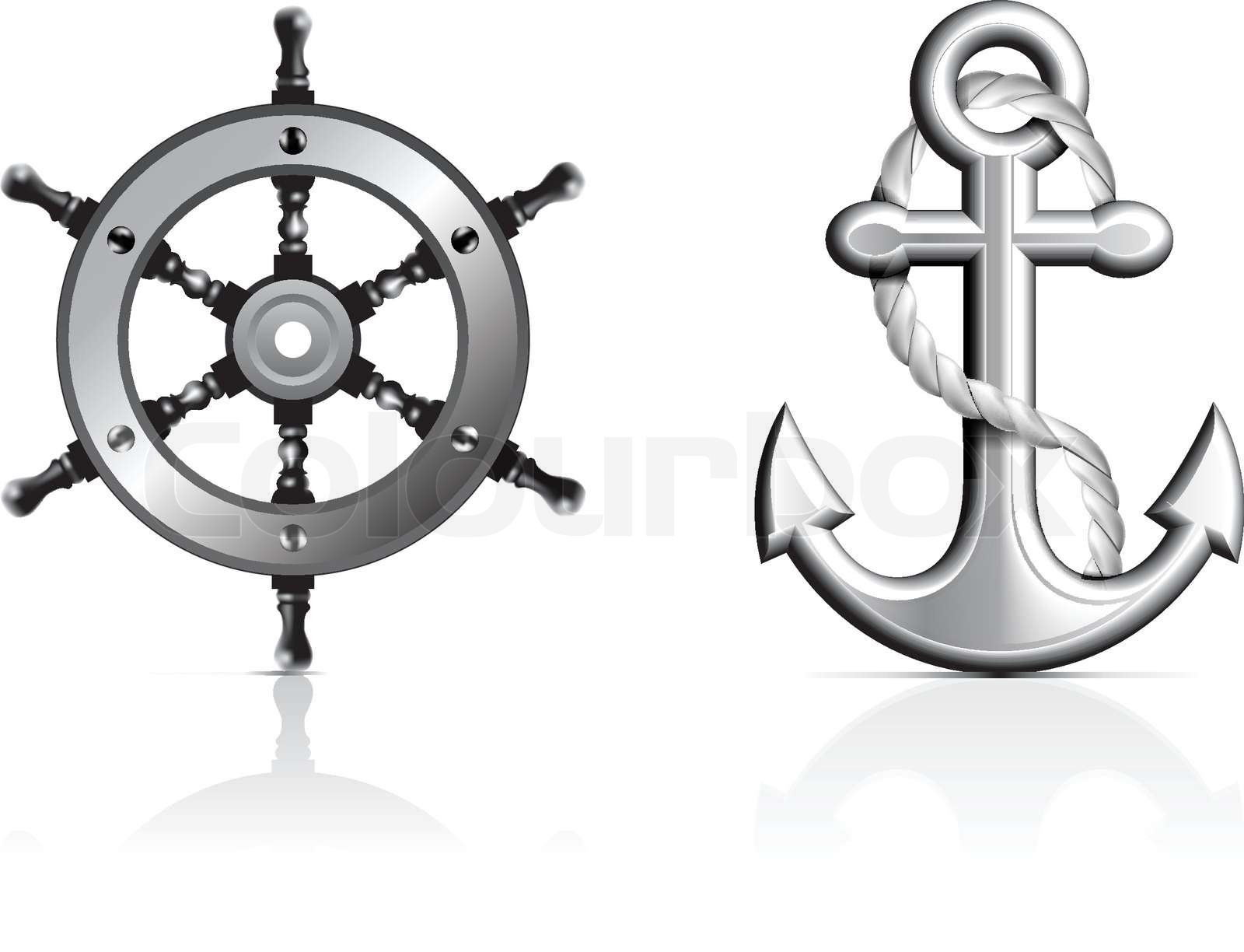 Anchor and Steering Wheel | Stock vector | Colourbox
