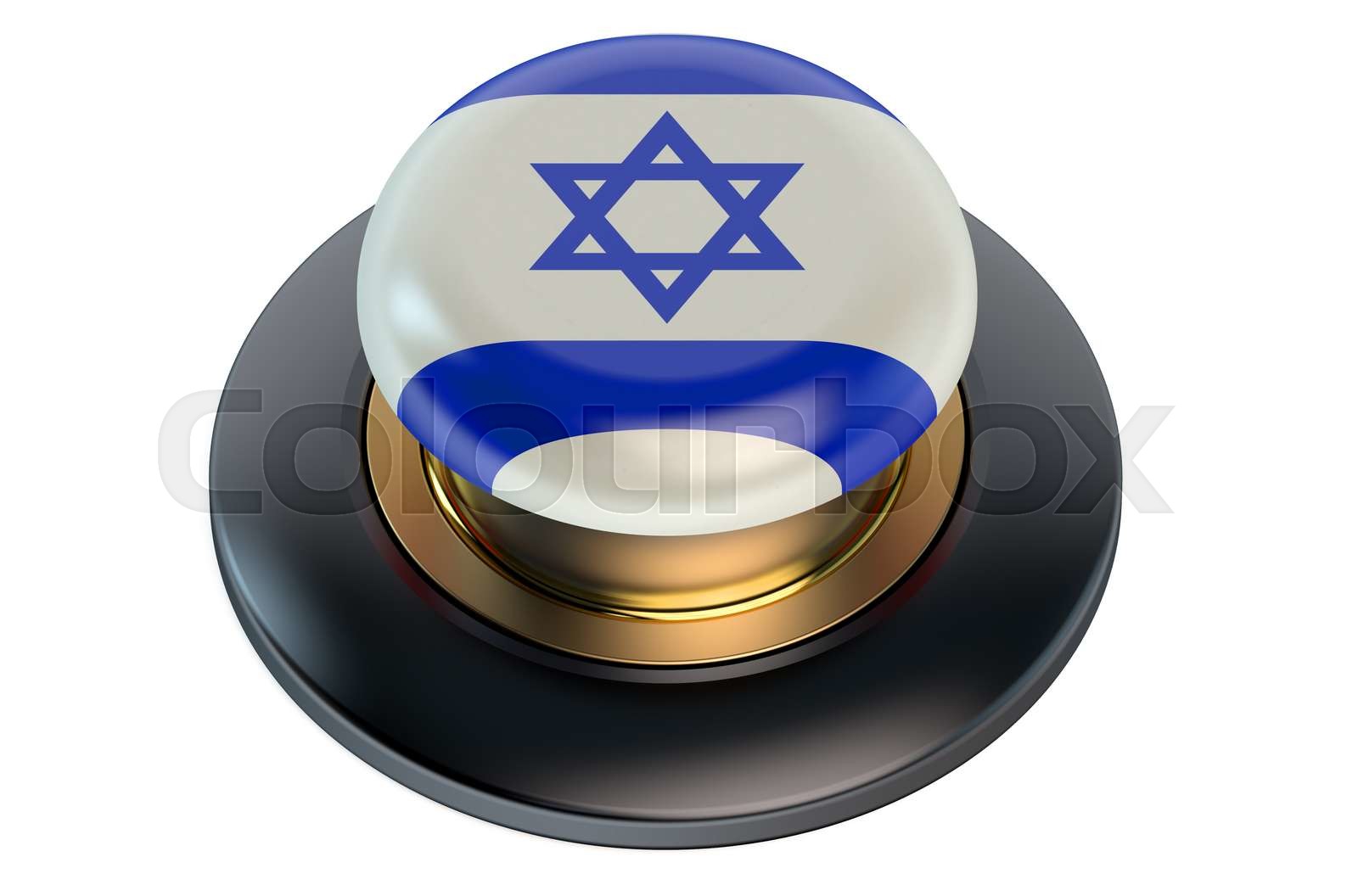 Israel flag button | Stock image | Colourbox