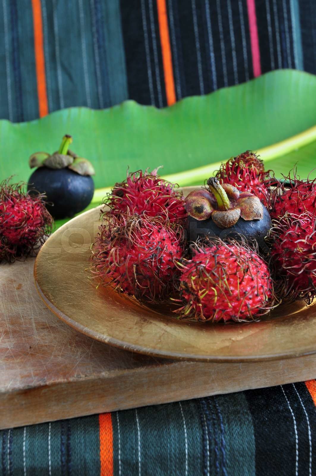 rambutan and mangosteen fruits | Stock image | Colourbox