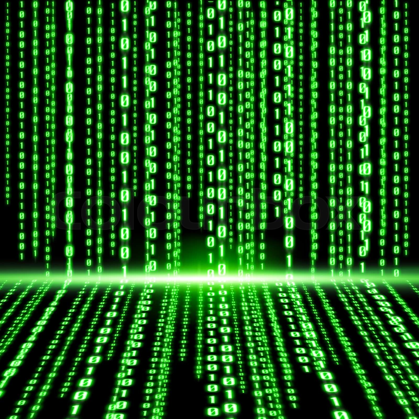 Green binary code | Stock image | Colourbox