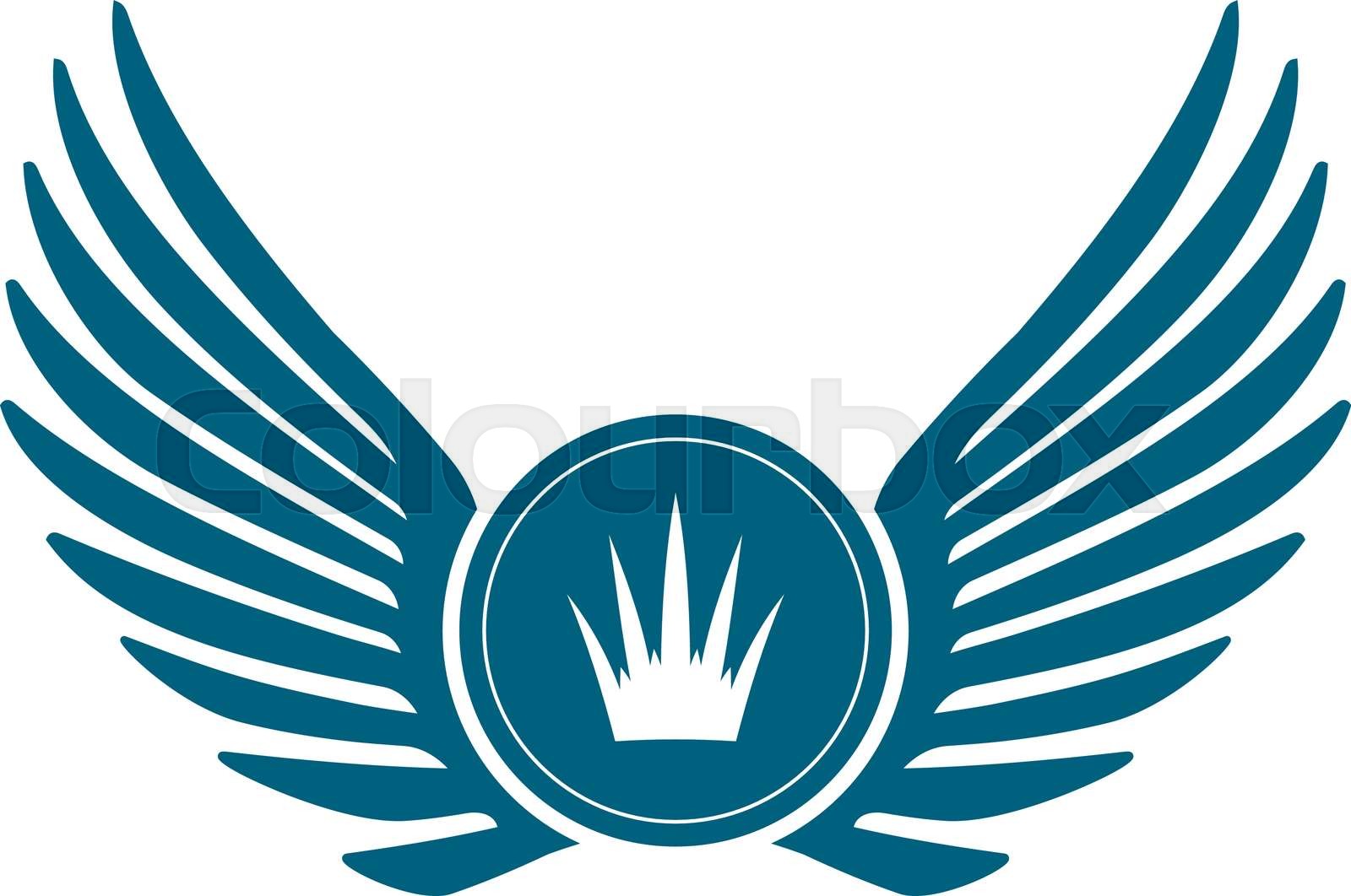 Heraldic design with wings and crown | Stock vector | Colourbox