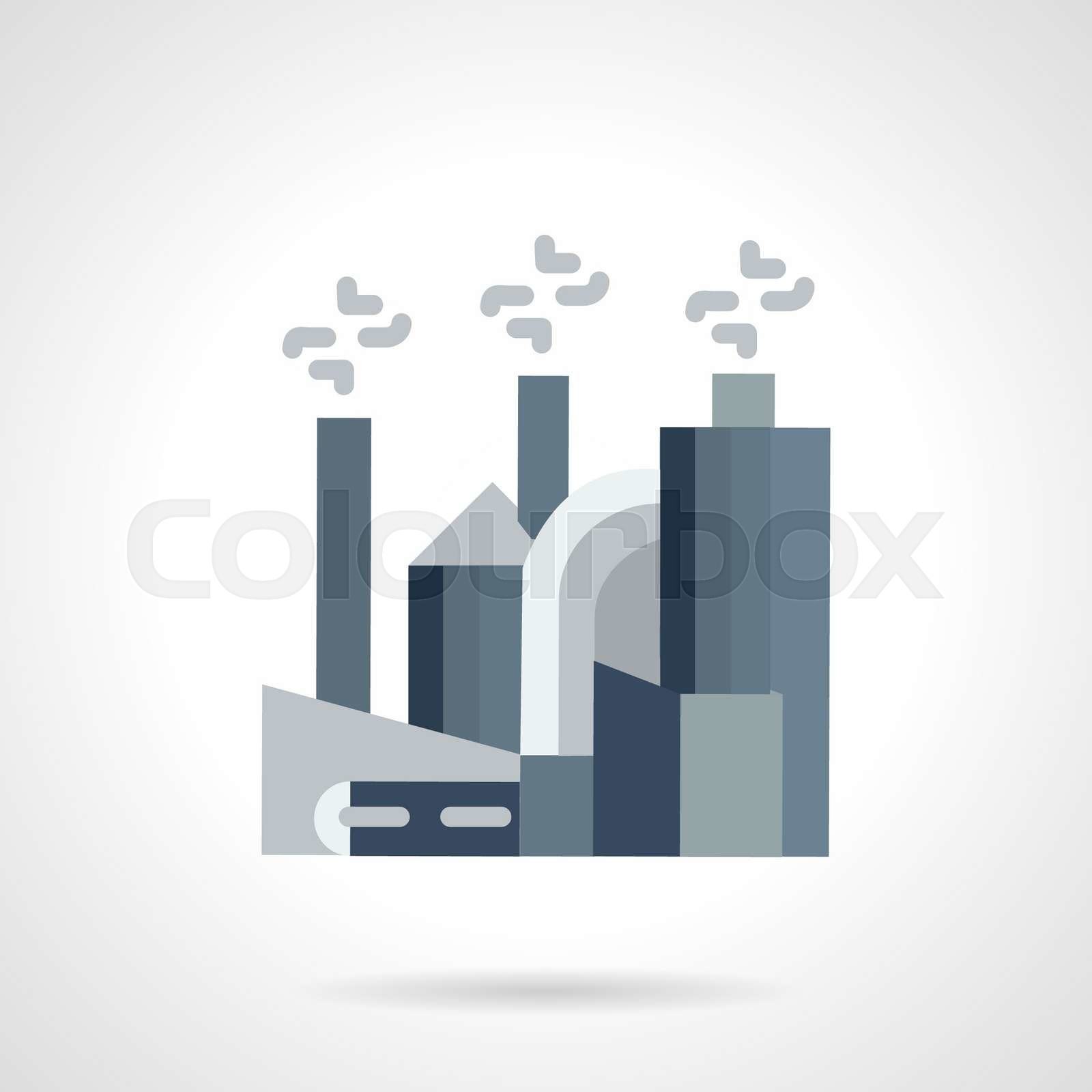 Manufacturing plants flat vector icon | Stock vector | Colourbox