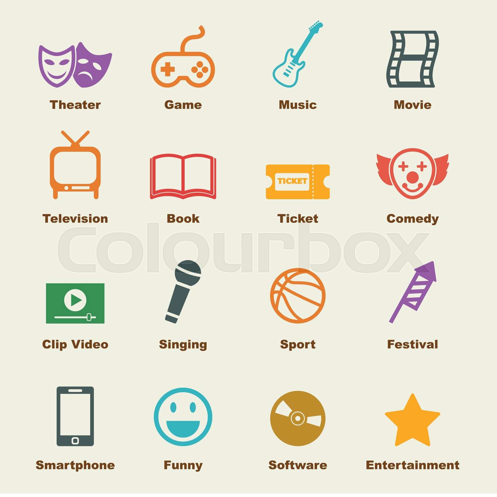 entertainment, logo, karte | Stock-Vektor | Colourbox