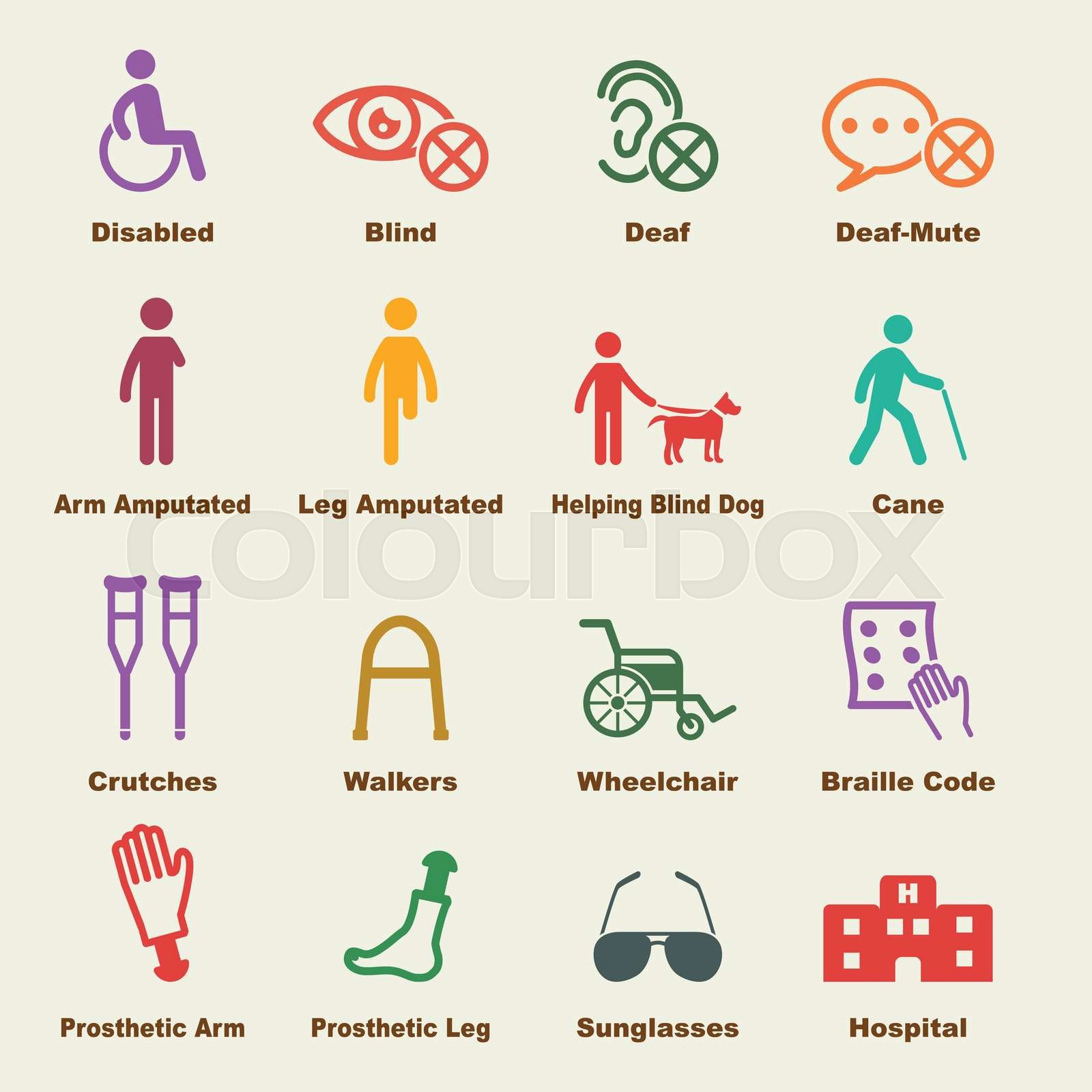 disabled elements | Stock vector | Colourbox